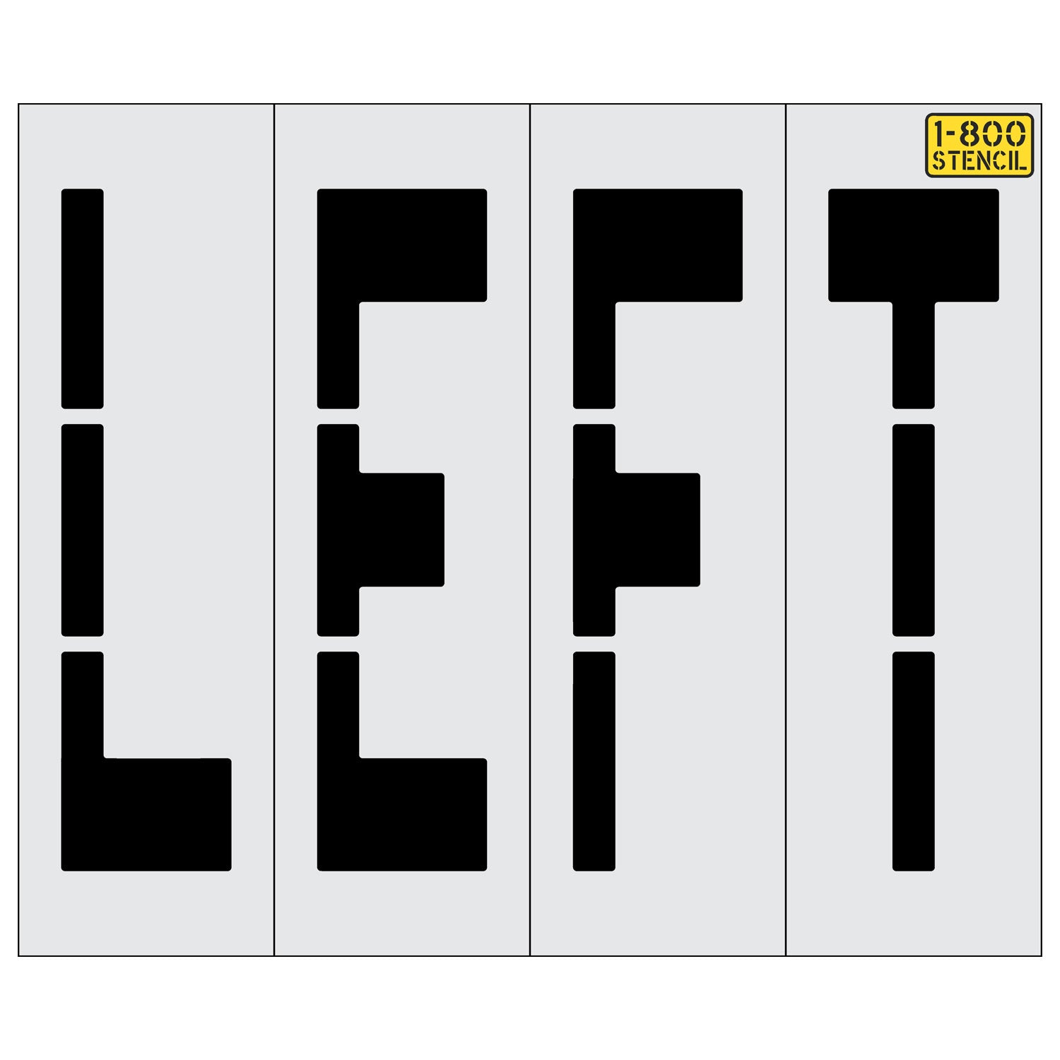 48" LEFT Stencil - 1/8" (.125") PRO-Grade LDPE - 1-800-Stencil