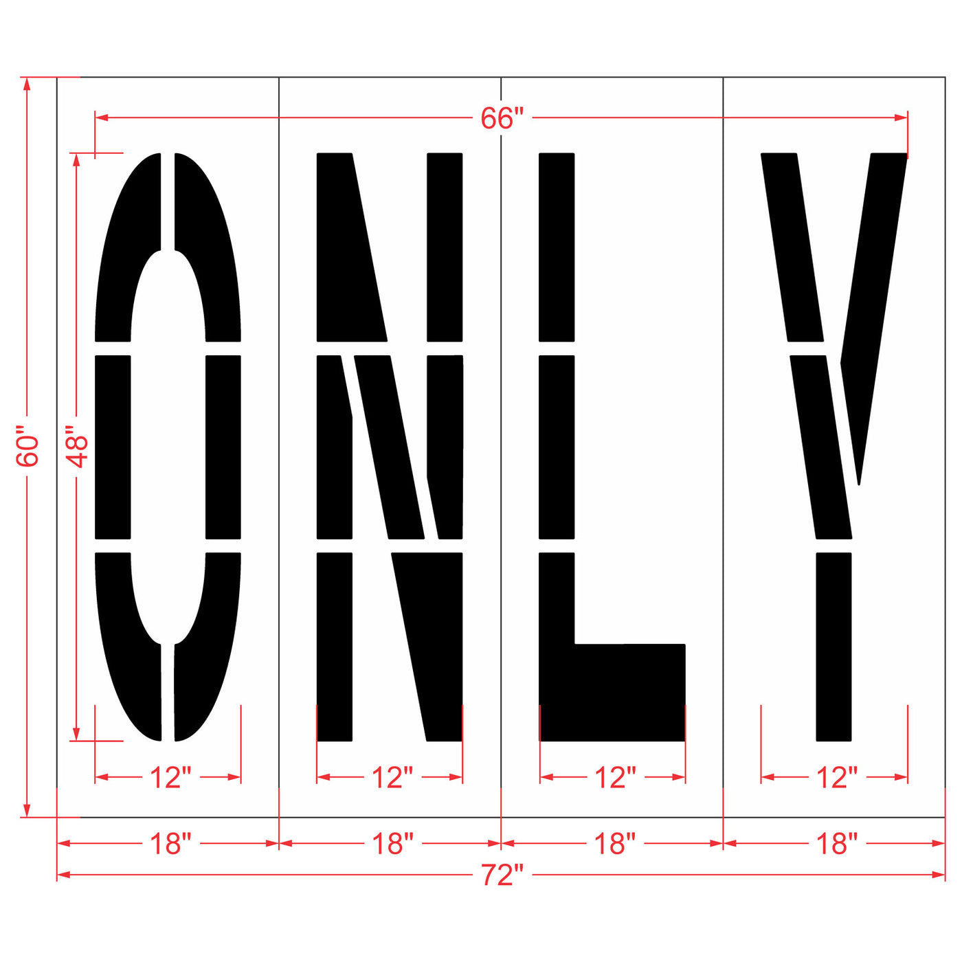 48" ONLY Stencil - 1-800-Stencil
