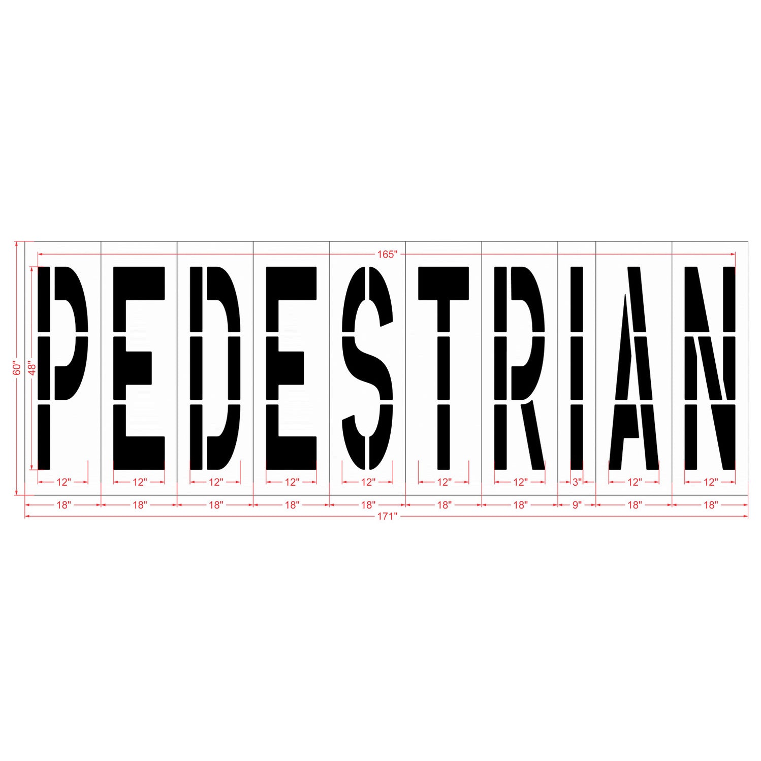 48" PEDESTRIAN Stencil — 1-800-Stencil
