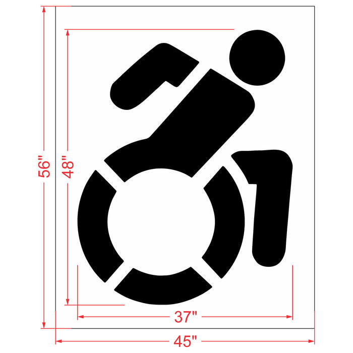 48" Walmart Accessible Handicap Symbol Stencil — 1-800-Stencil