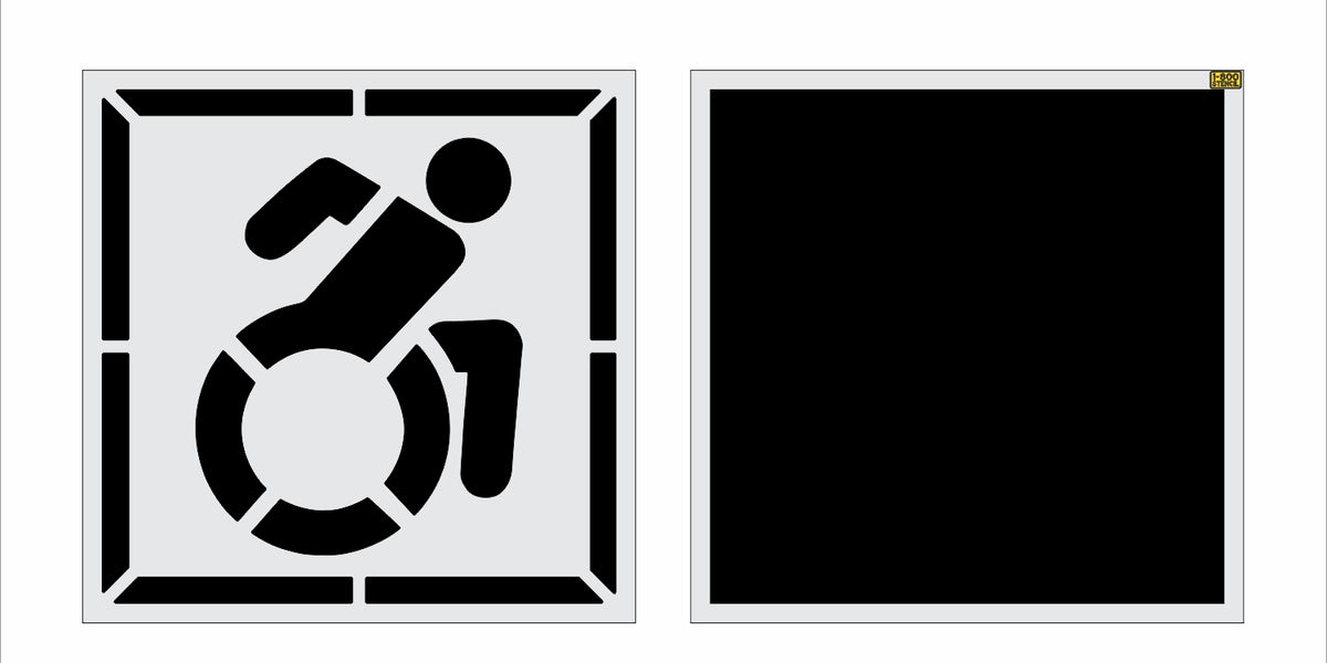 39" Handicap Stencil with 48" Border and 48" background — 1-800-Stencil