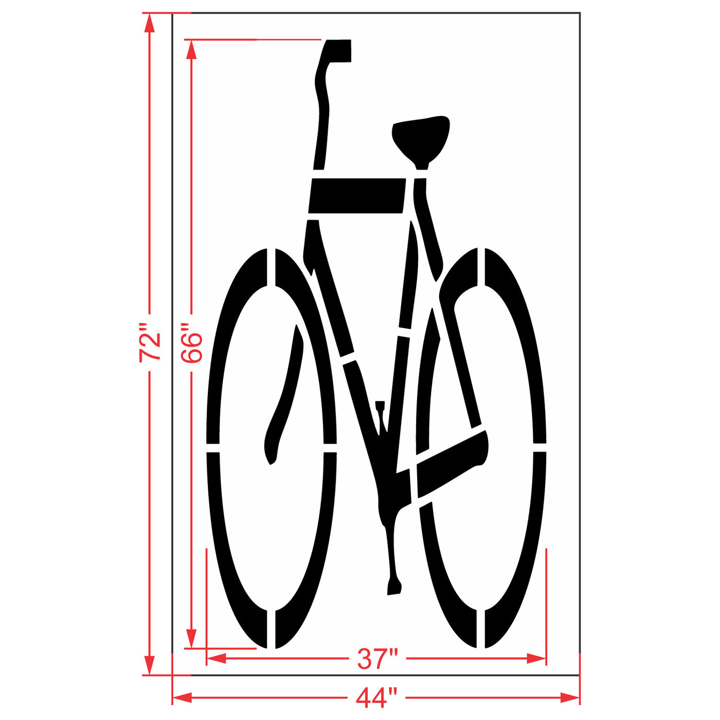 66" Bike Symbol Stencil — 1-800-Stencil