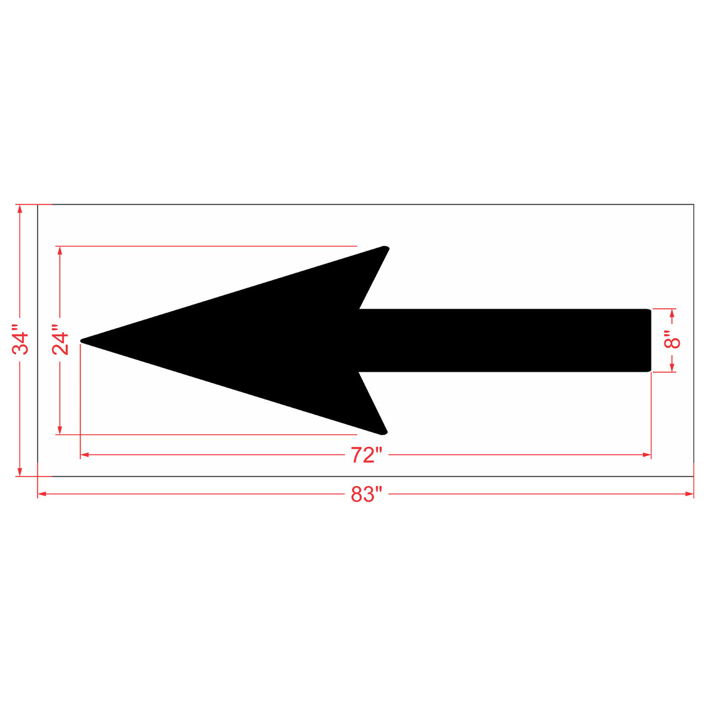 72" Straight Arrow Stencil - 1-800-Stencil