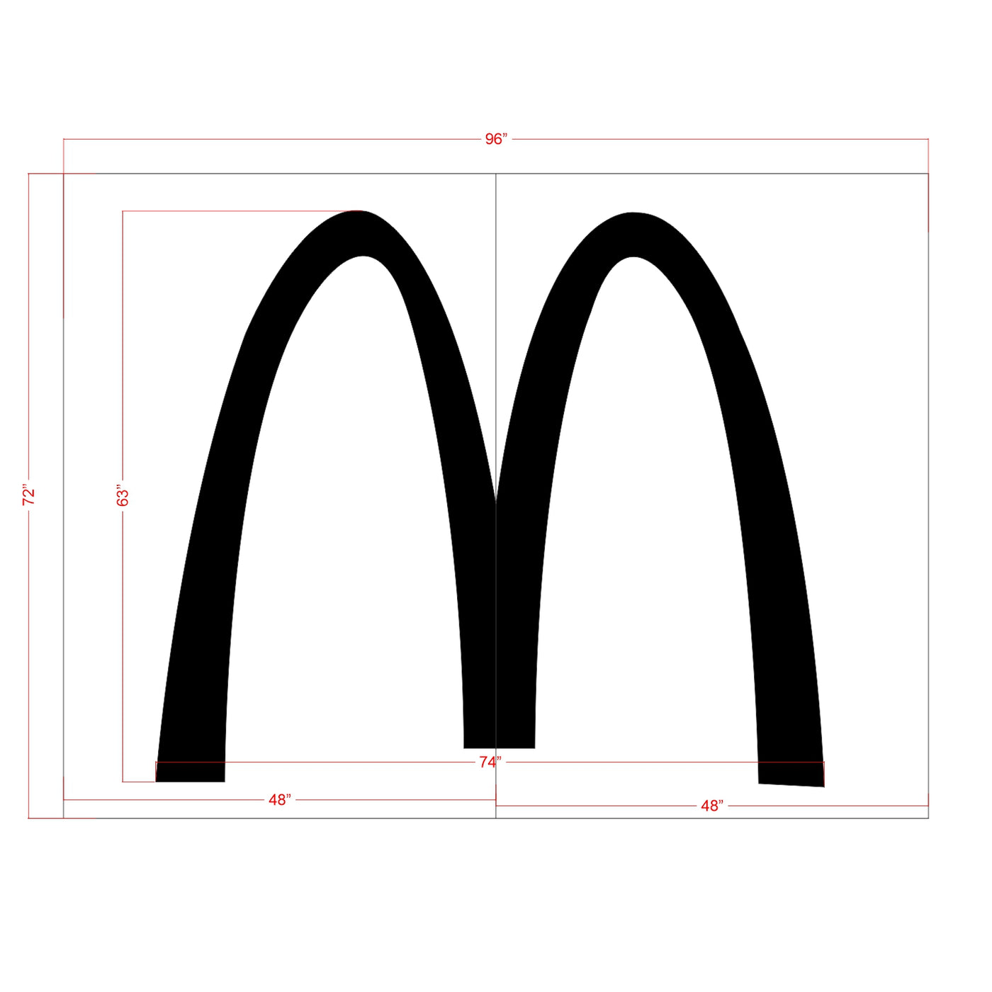 76" McDonalds Arch Stencil — 1-800-Stencil