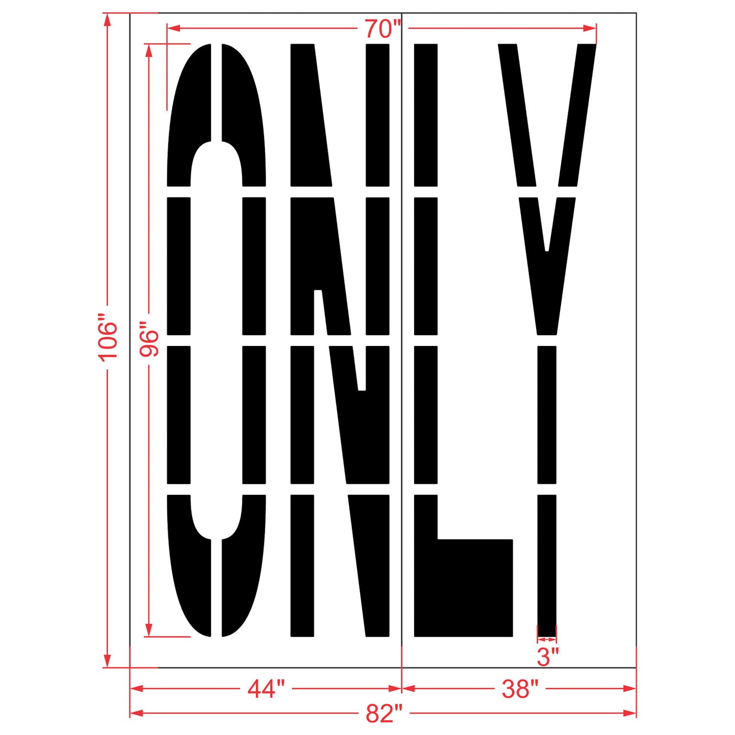 96" Walmart ONLY Stencil - 1-800-Stencil