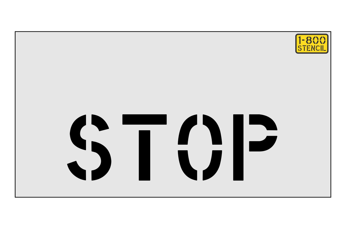 4" STOP Curb and Standard Stencil — 1-800-Stencil