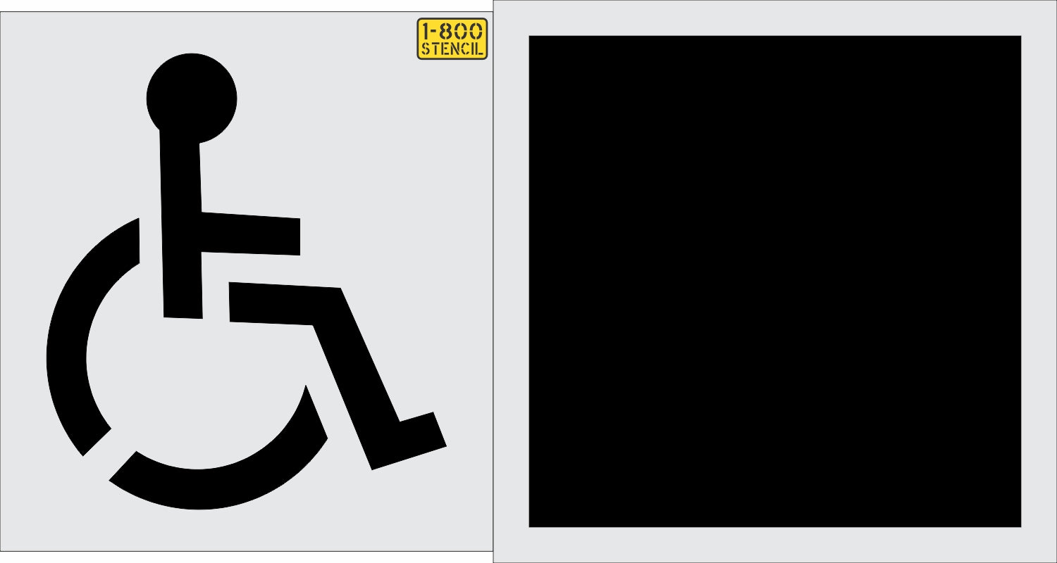 39" Handicap Stencil w/ Background - 1-800-Stencil