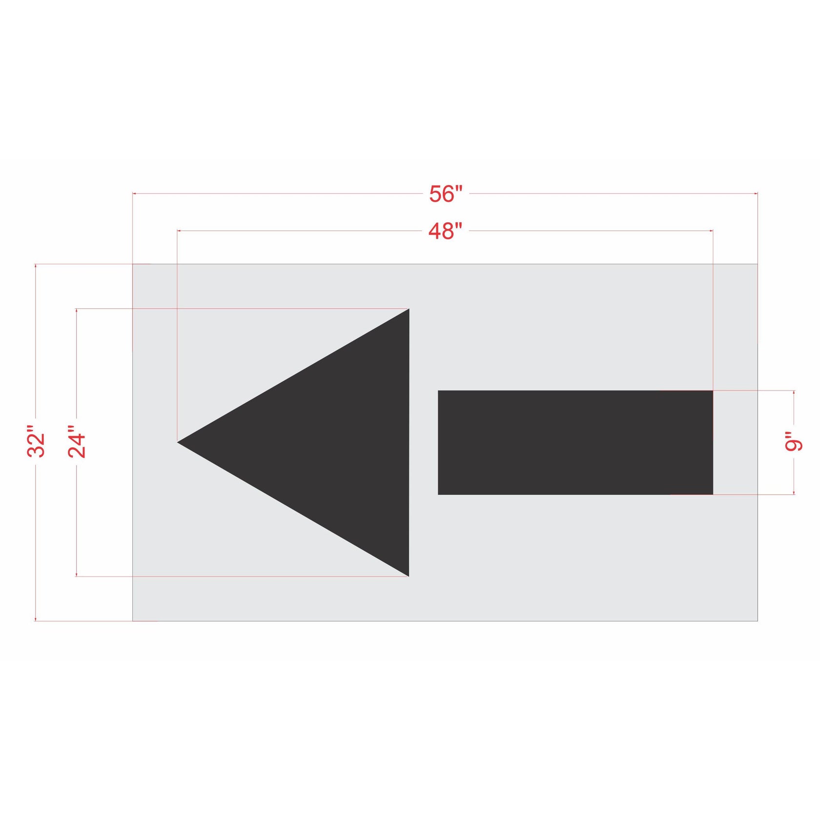 48" STRAIGHT ARROW Stencil | Parking Lot & Drive-Thru Pavement Marking ...