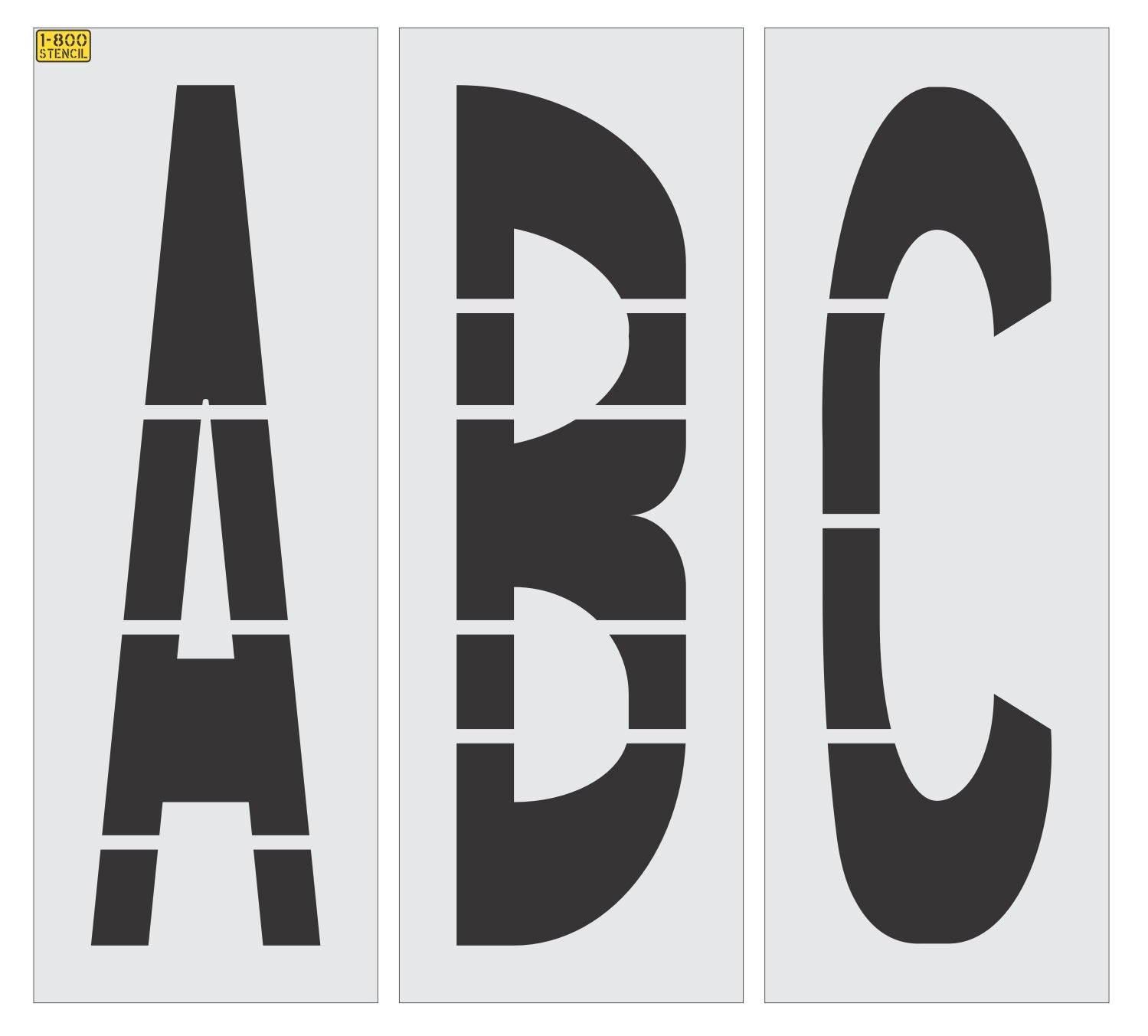 60" x 16" Alphabet Kit Stencil - 1-800-Stencil