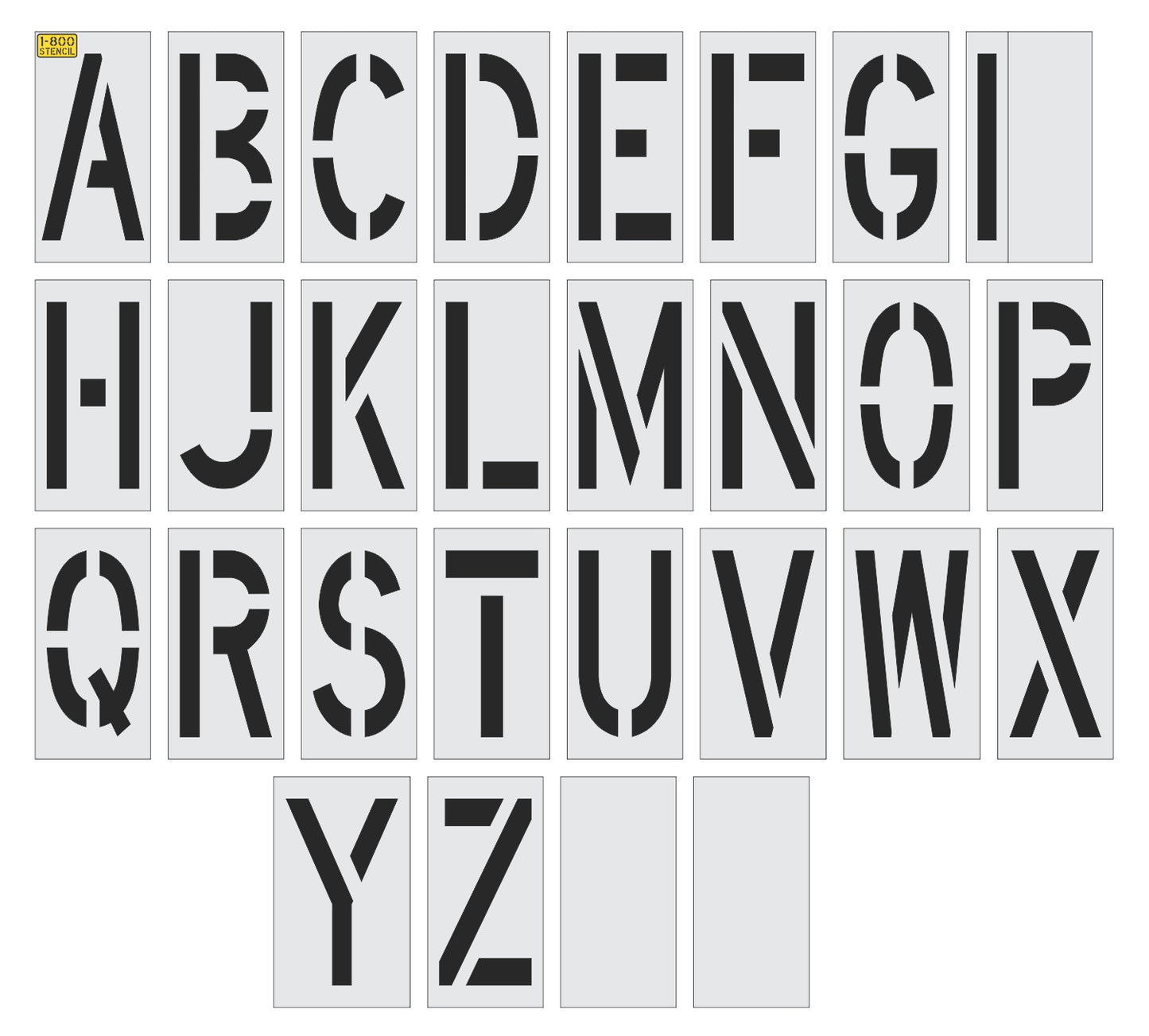 18"x9" Alphabet Kit Stencil - 1-800-Stencil