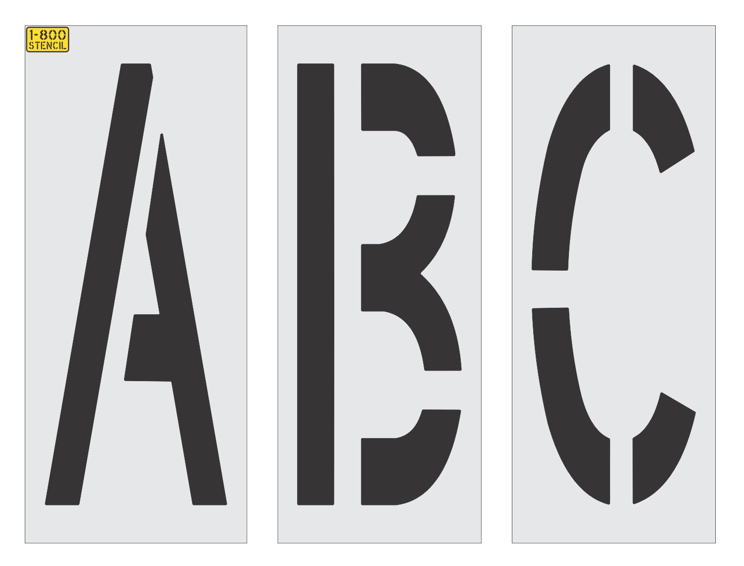 24" x 9" Alphabet Kit Stencil - 1/8" (.125") PRO-Grade LDPE / 29 Piece ...