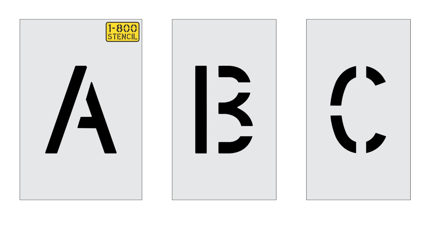 4" Alphabet Kit Stencil - 1/16" (.063") Light-Duty LDPE / 38 Piece Kit ...