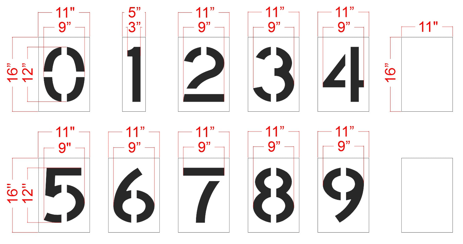 12" Number Kit Stencil - 1-800-Stencil
