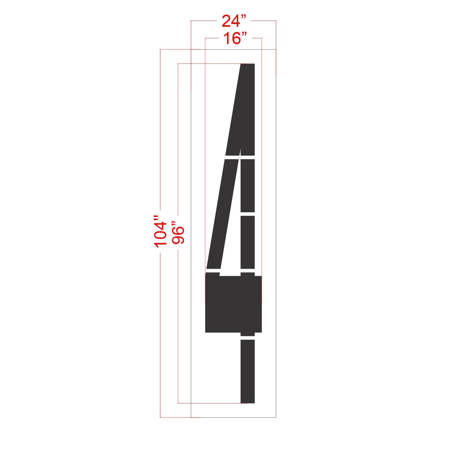 96" x 16" Single Number Stencils (MUTCD/DOT) - 1-800-Stencil