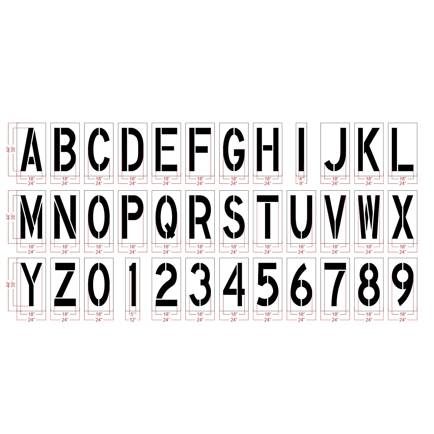 36" Wide FAA Airport Stencil Kit - 1-800-Stencil