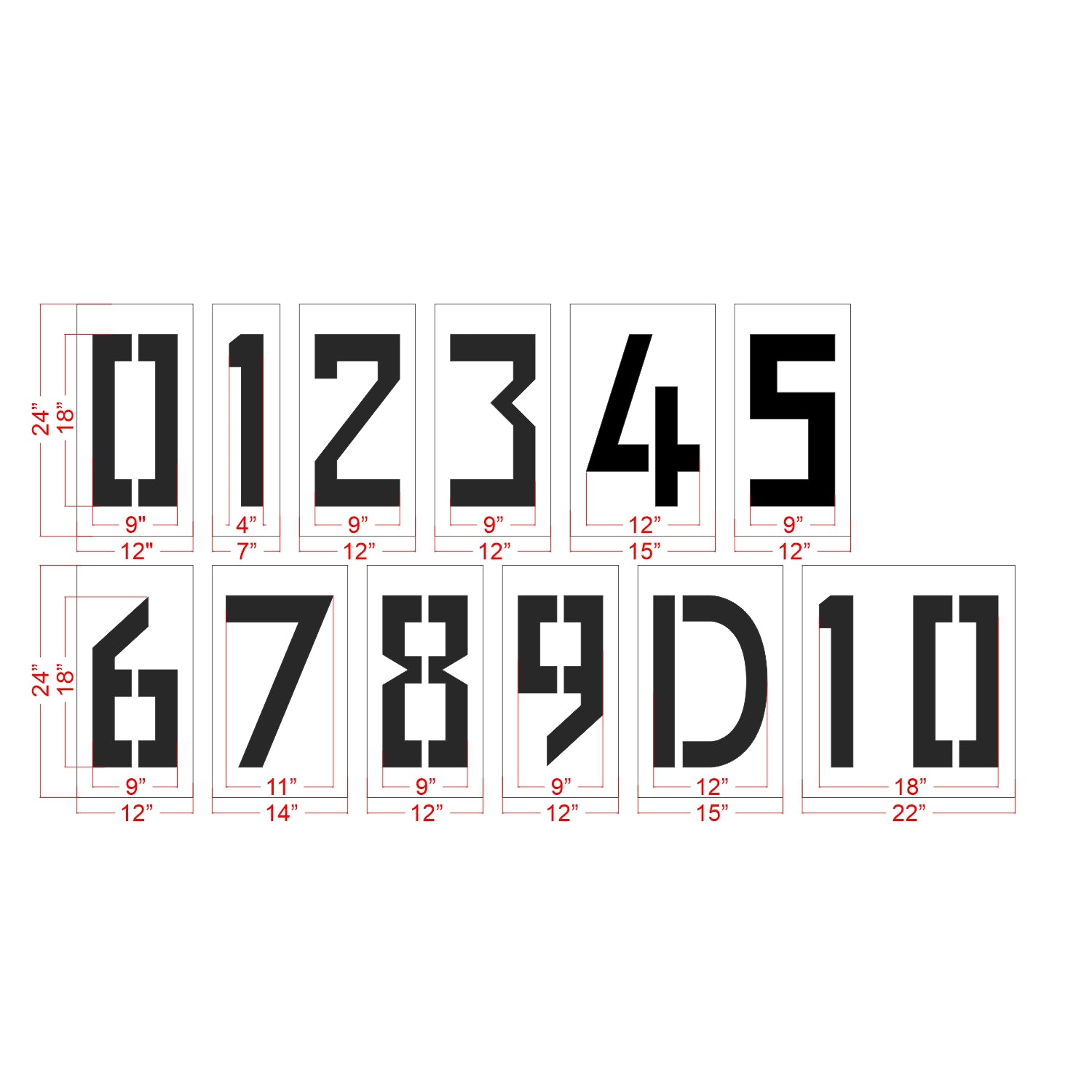 18" FAA Helipad Number Kit | Parking Lot & Drive-Thru Pavement Marking ...