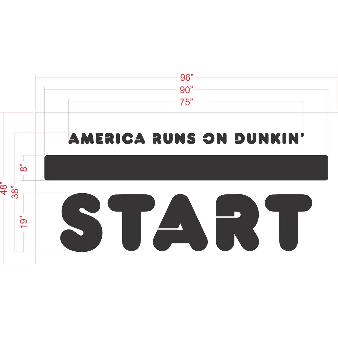 38" Dunkin' Donuts: America Runs on Dunkin' stencil | Parking Lot ...