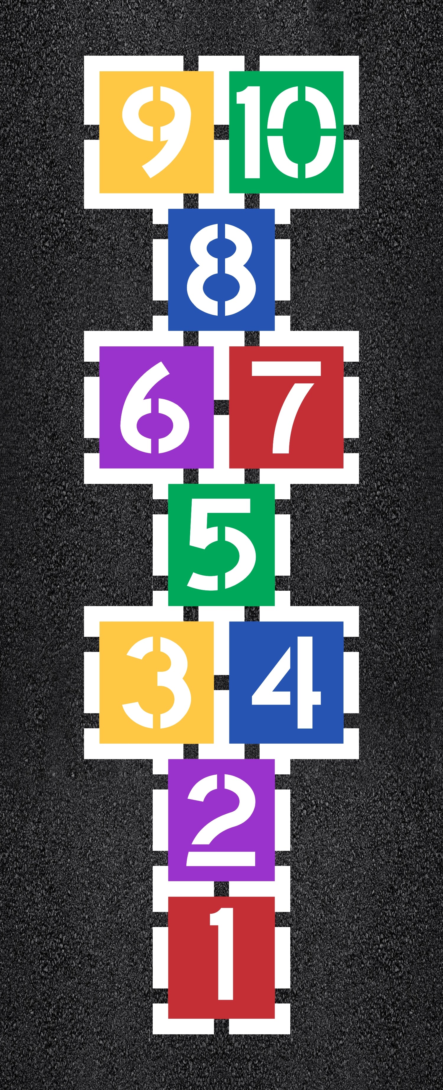 128"x36" Hopscotch Stencil - 1-800-Stencil