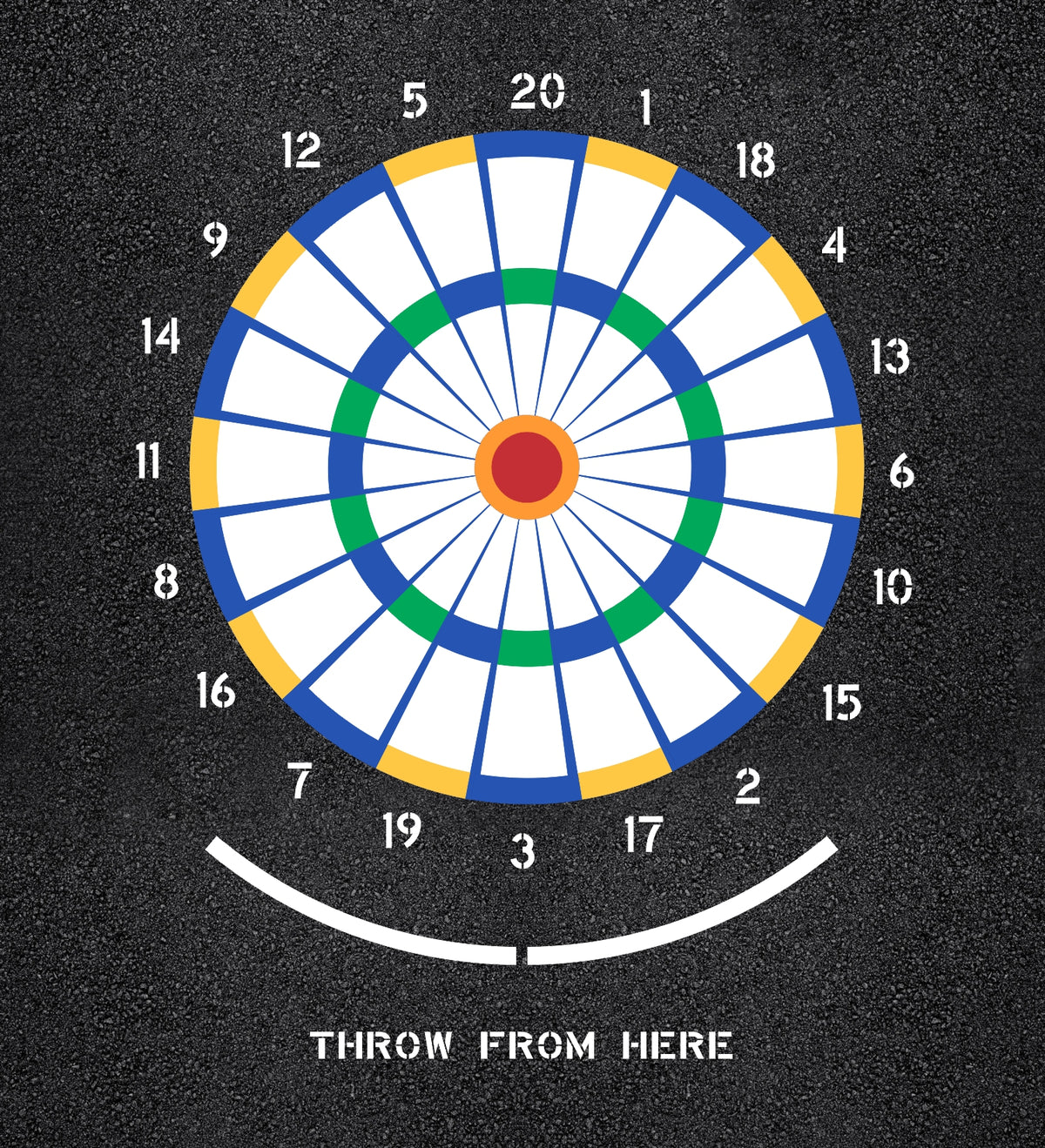 230"x230" Dartboard Stencil — 1-800-Stencil