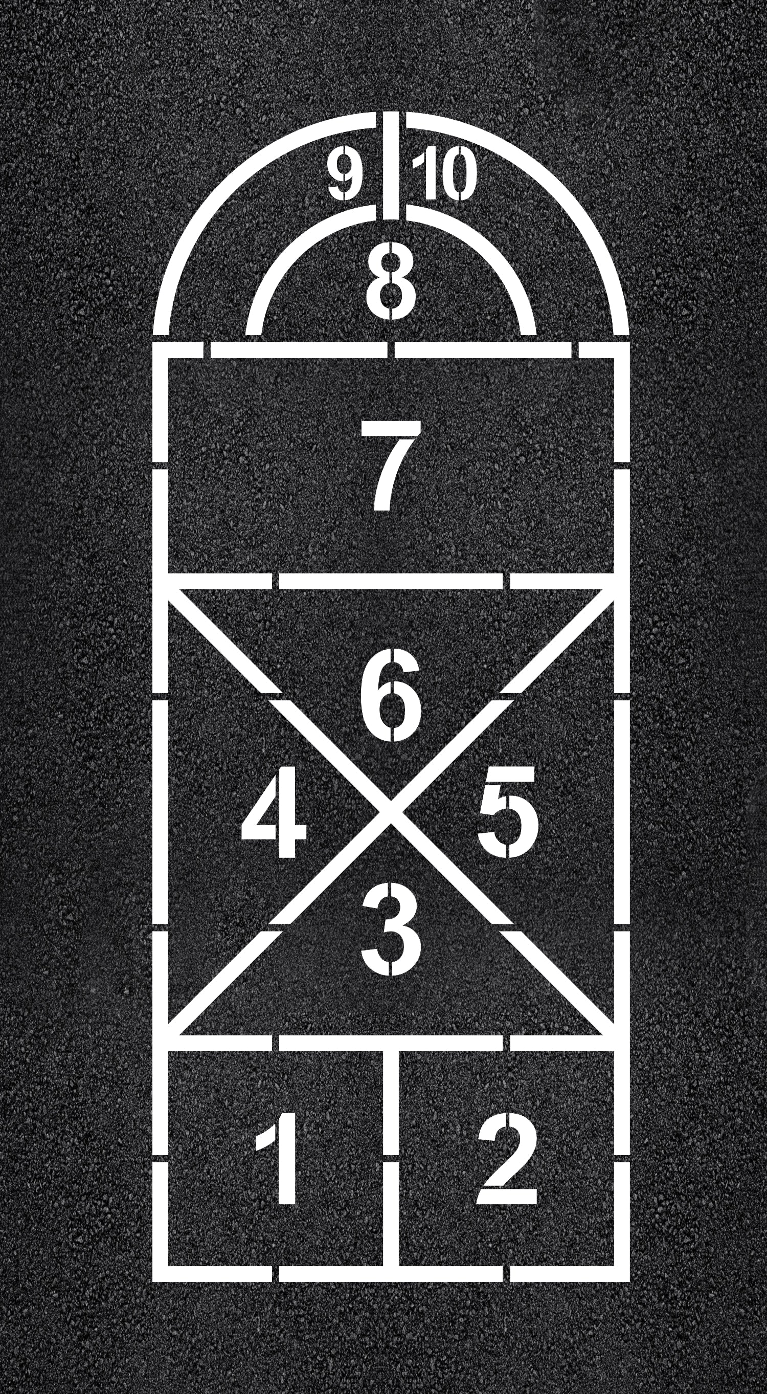 151"x62" Large Hopscotch Stencil - 1-800-Stencil