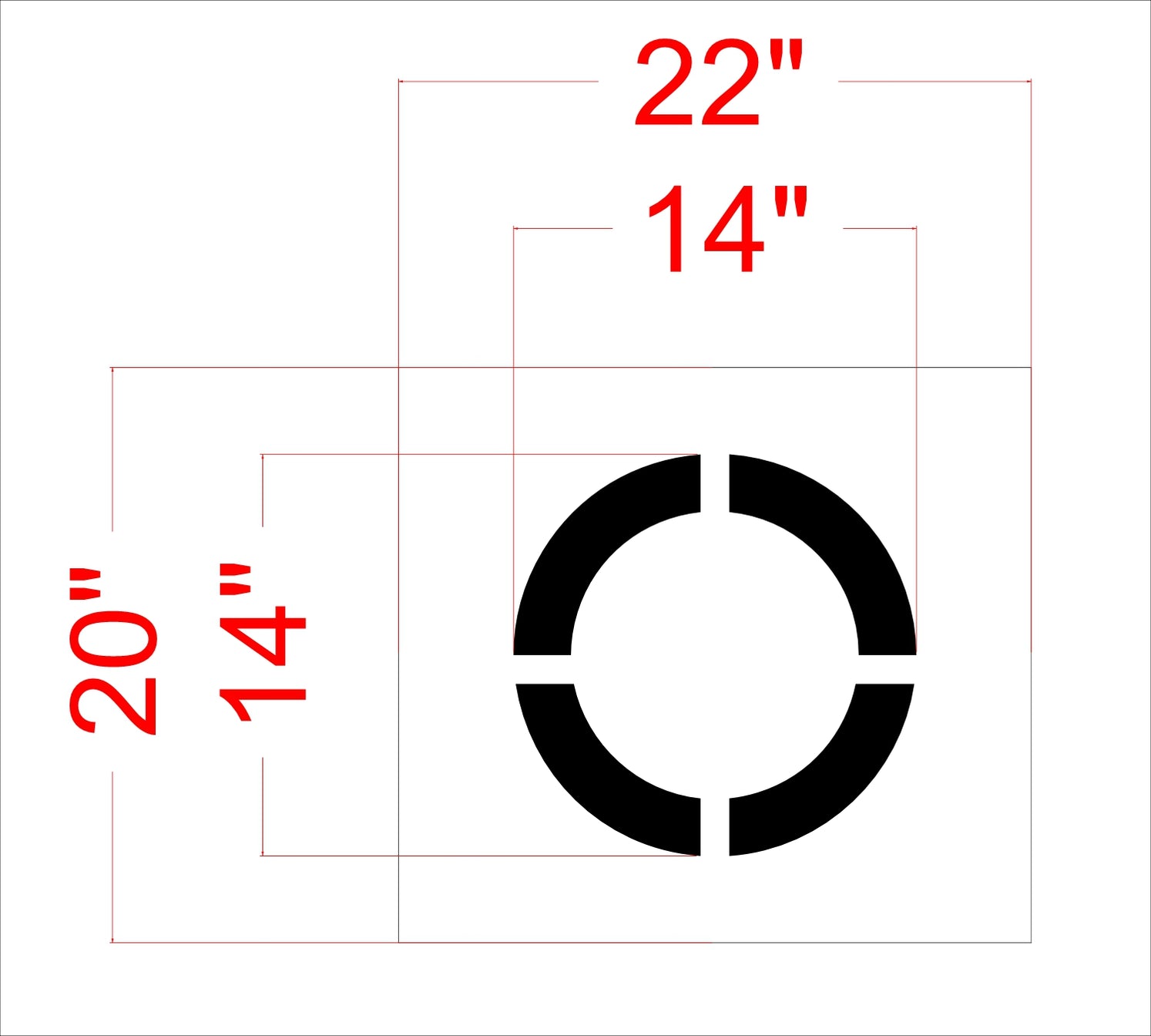 14"x14" Circle Alphabet Stencil — 1-800-Stencil