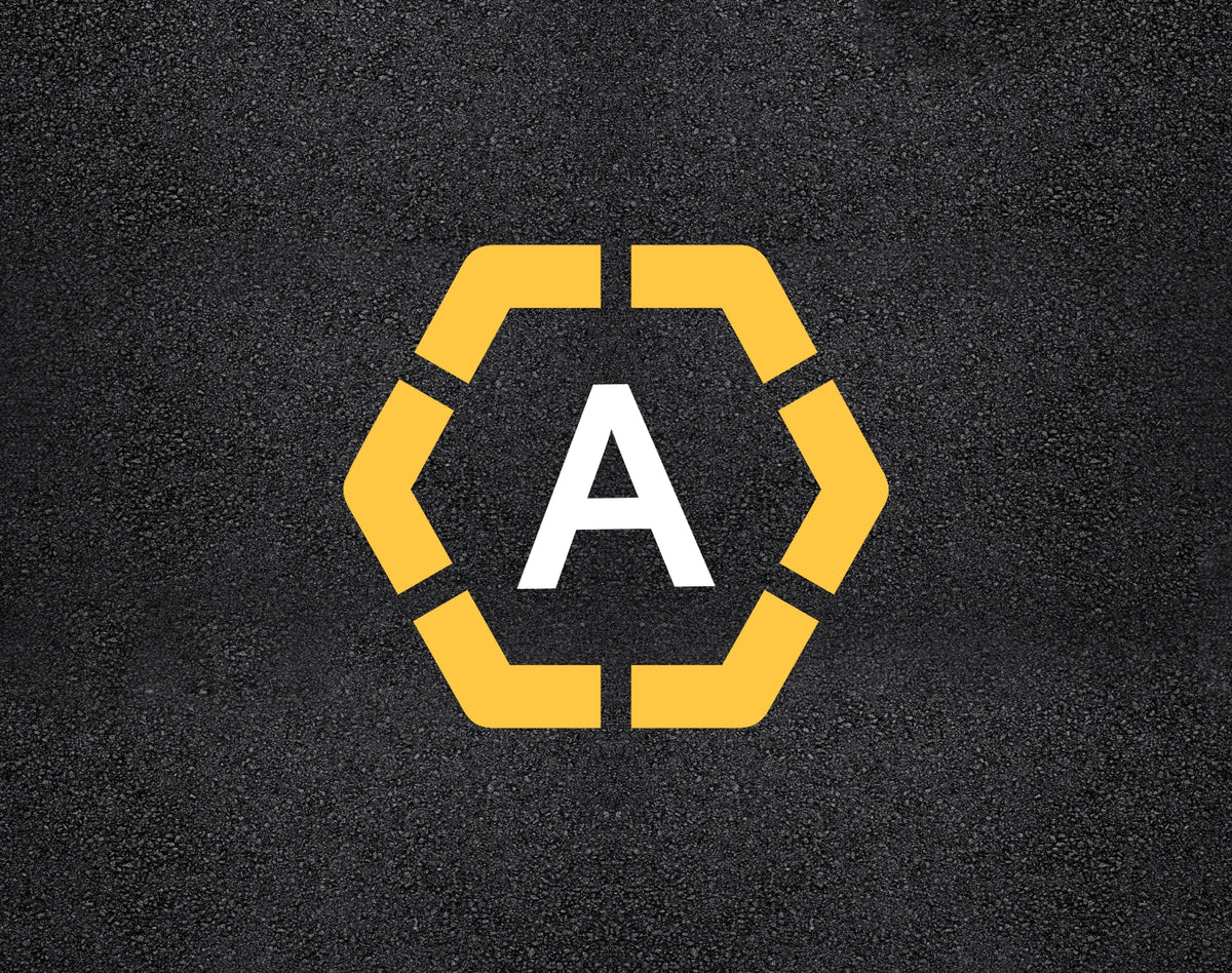 16"x17" Hexagon Alphabet Stencil — 1-800-Stencil