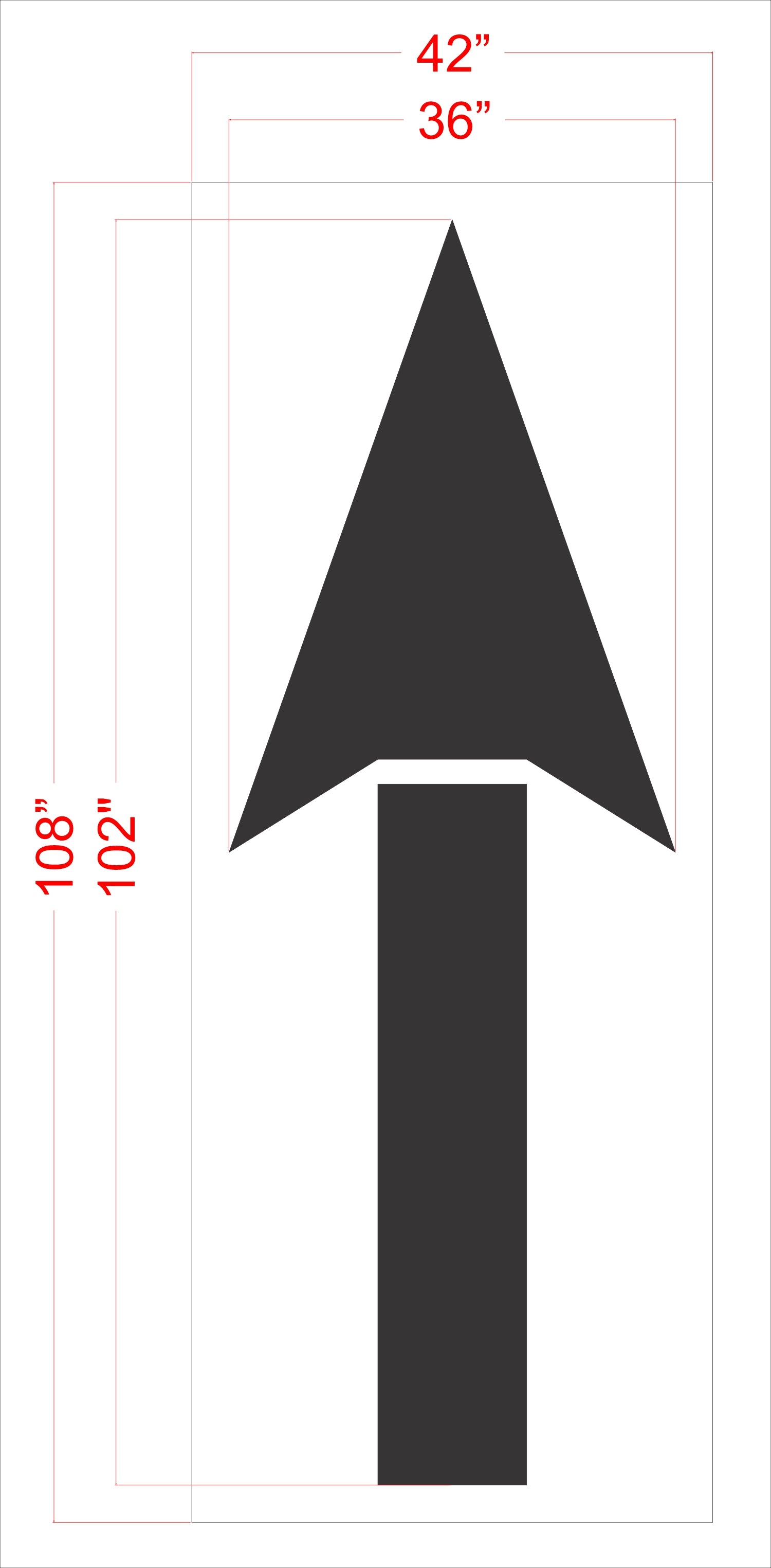 102" Amazon Distribution Center Straight Arrow Stencil - 1-800-Stencil