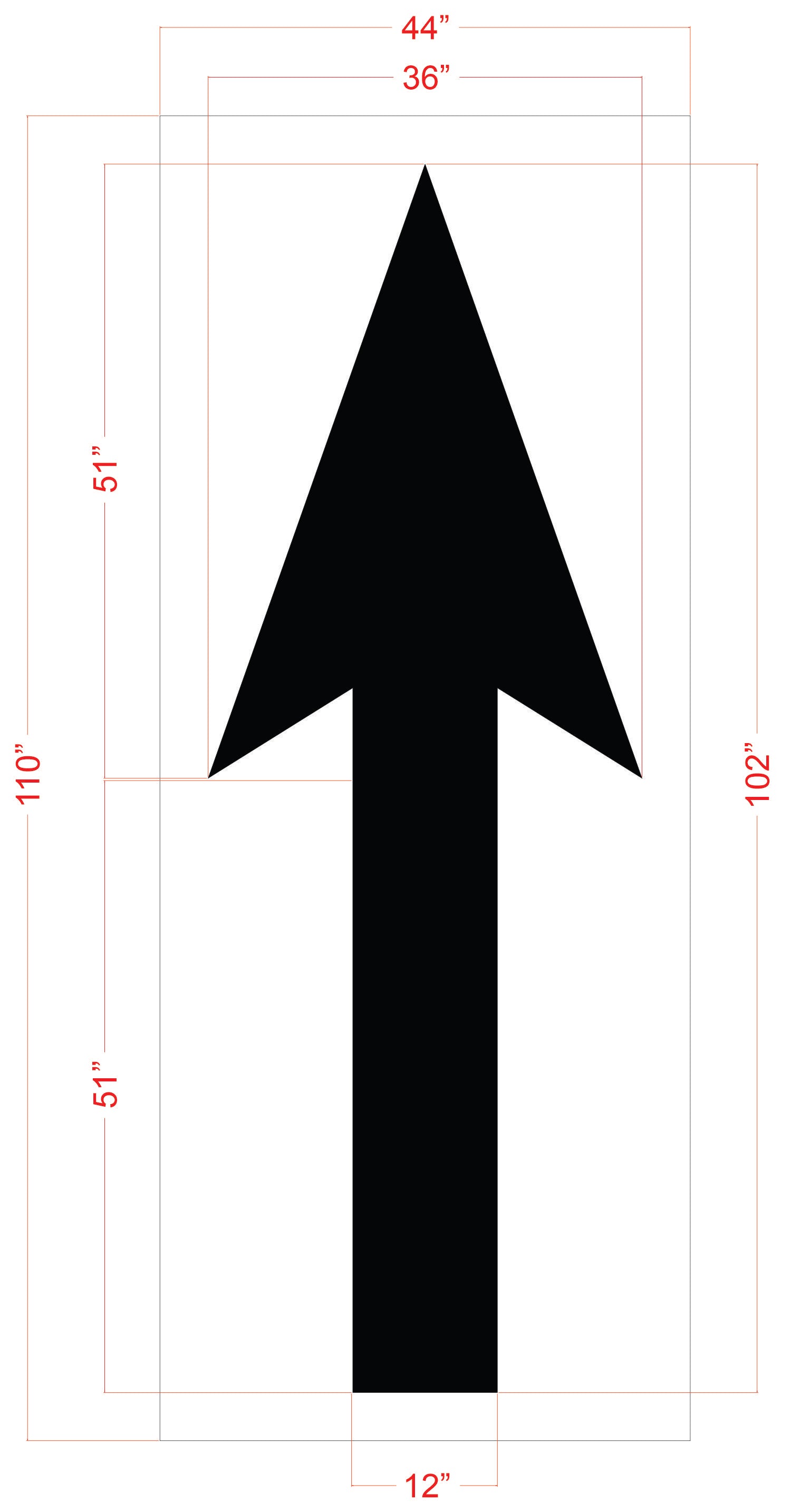 102" Amazon Straight Arrow Stencil | Parking Lot & Drive-Thru Pavement ...