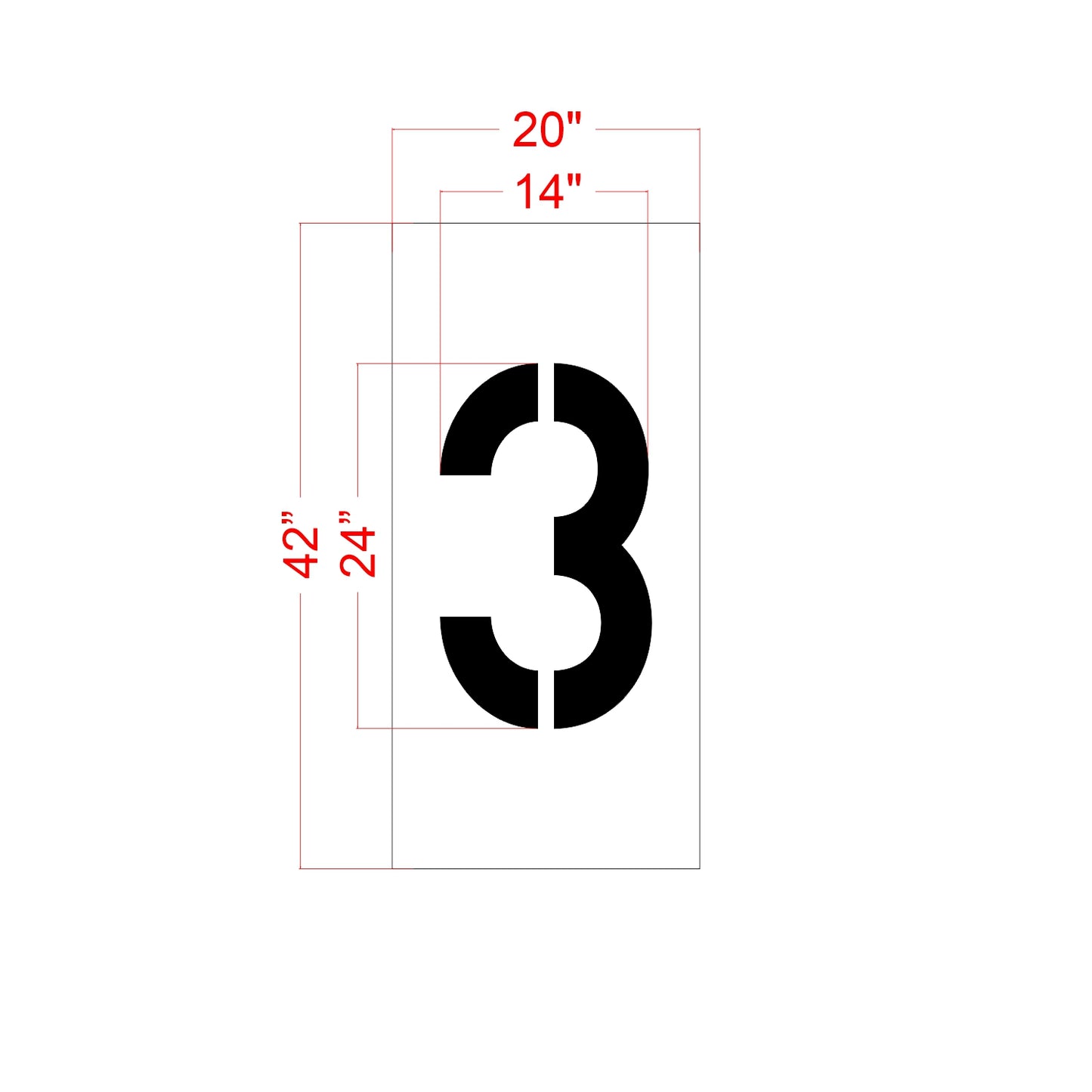 24" Amazon Number Kit Stencil | Parking Lot & Drive-Thru Pavement ...