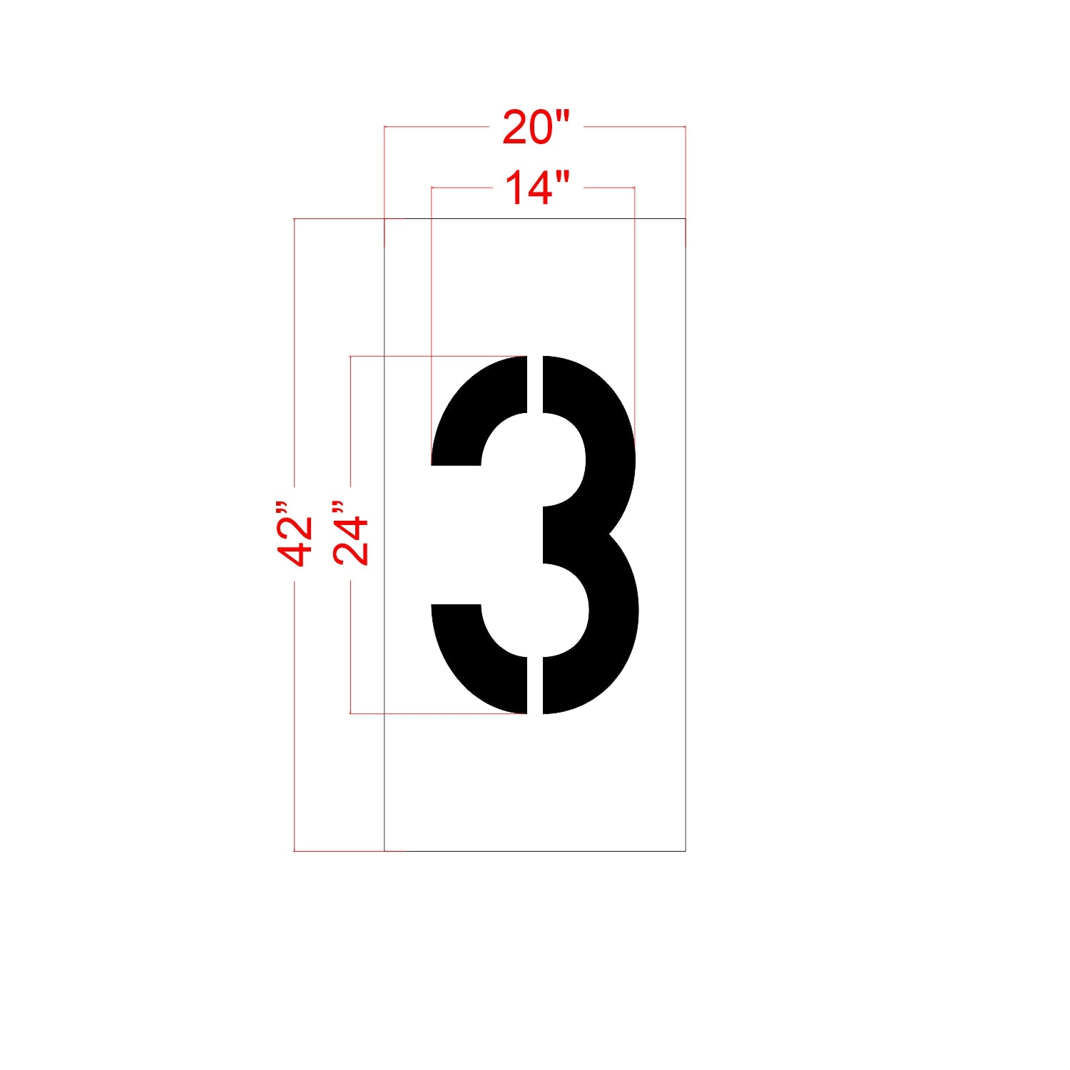 24" Amazon Number Kit Stencil | Parking Lot & Drive-Thru Pavement ...