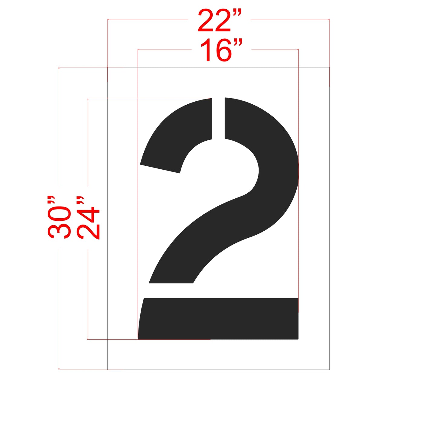 24" Wide Amazon Number Kit Stencil | Parking Lot & Drive-Thru Pavement ...