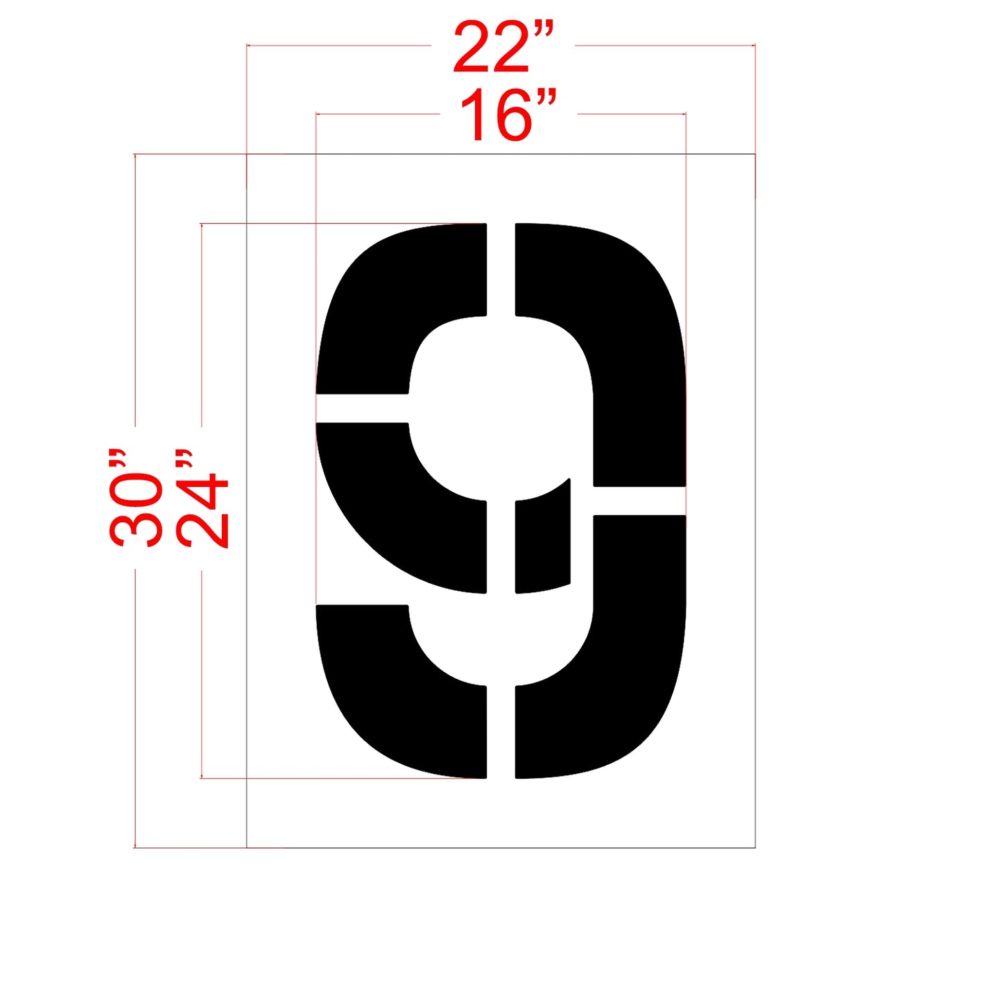 24" Wide Amazon Number Kit Stencil | Parking Lot & Drive-Thru Pavement ...
