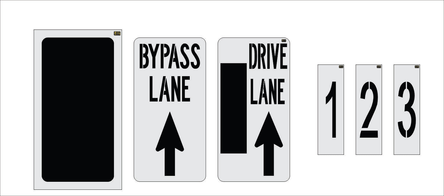 Amazon BYPASS DRIVE LANE kit Stencil - 1-800-Stencil