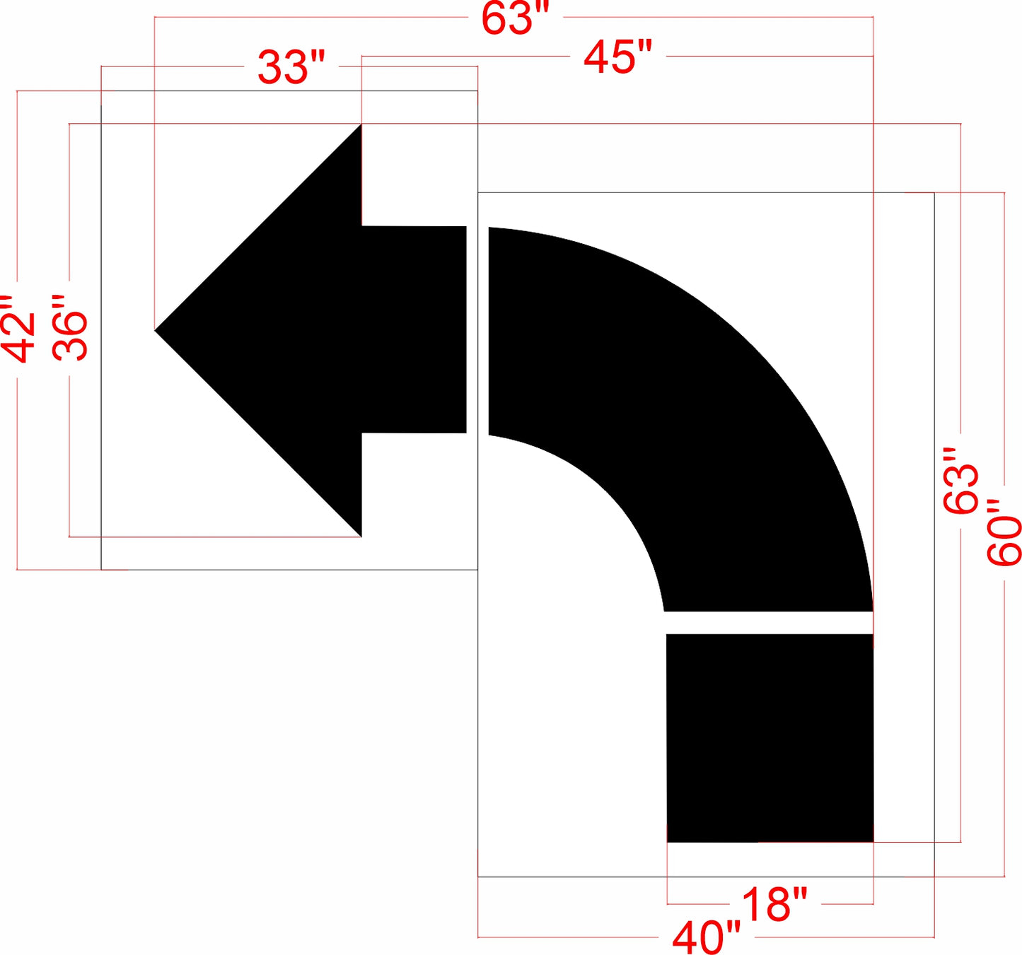 63" Burger King Turn Arrow Stencil - 1-800-Stencil