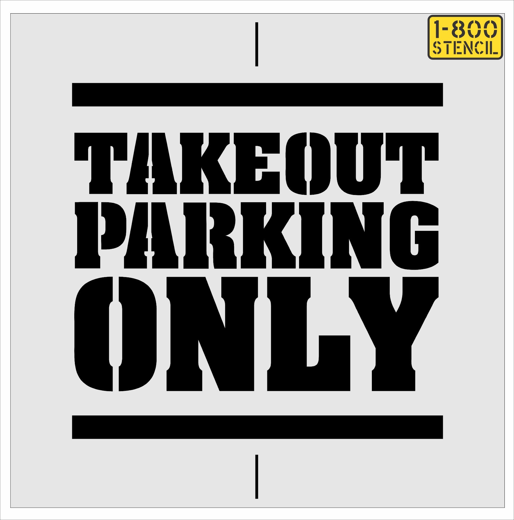 46" with 6" Text Buffalo Wild Wings TAKEOUT PARKING ONLY Stencil - 1 ...