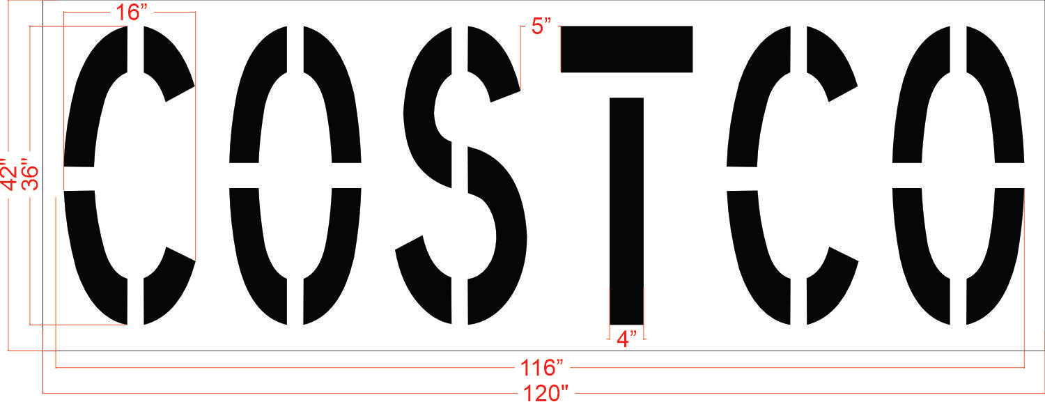 36" Costco COSTCO Stencil — 1-800-Stencil