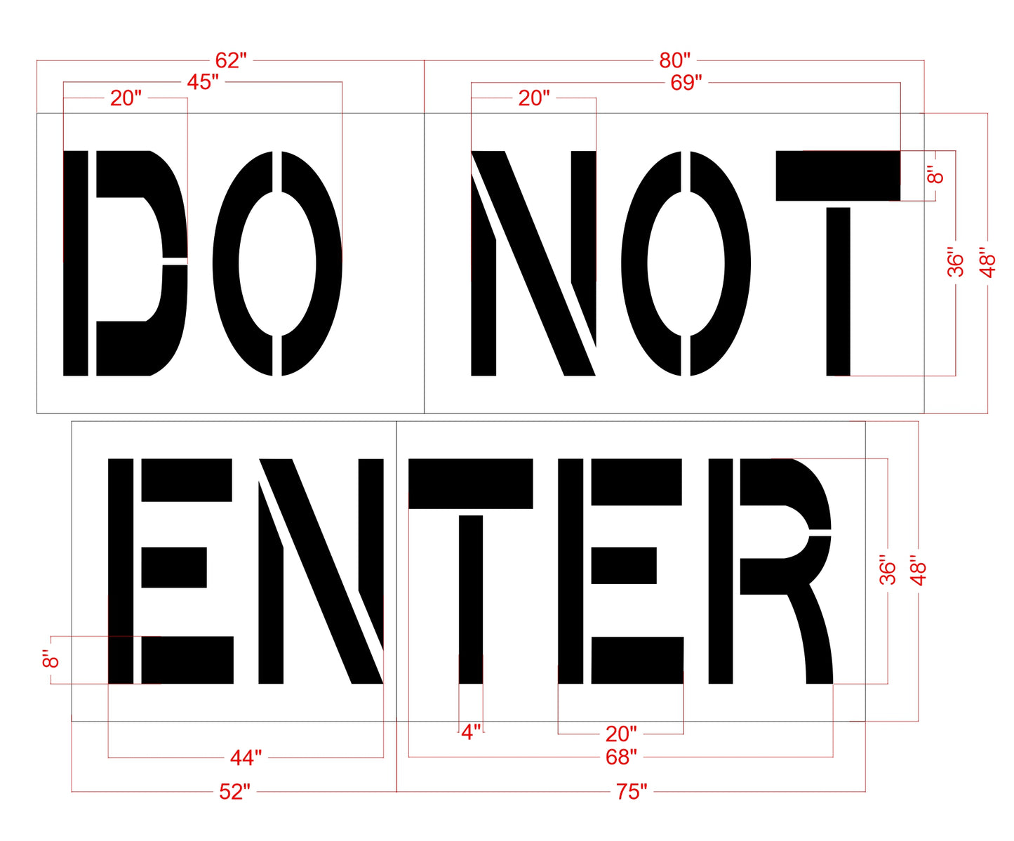36" Chick-Fil-a DO NOT ENTER Stencil - 1-800-Stencil