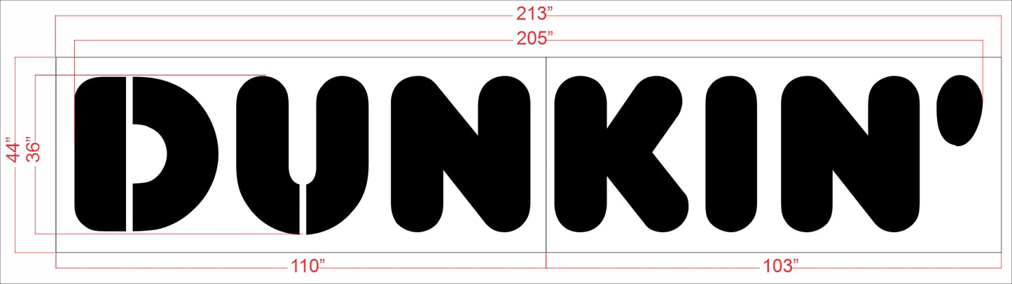 36" Dunkin Donuts DUNKIN' Stencil - 1-800-Stencil