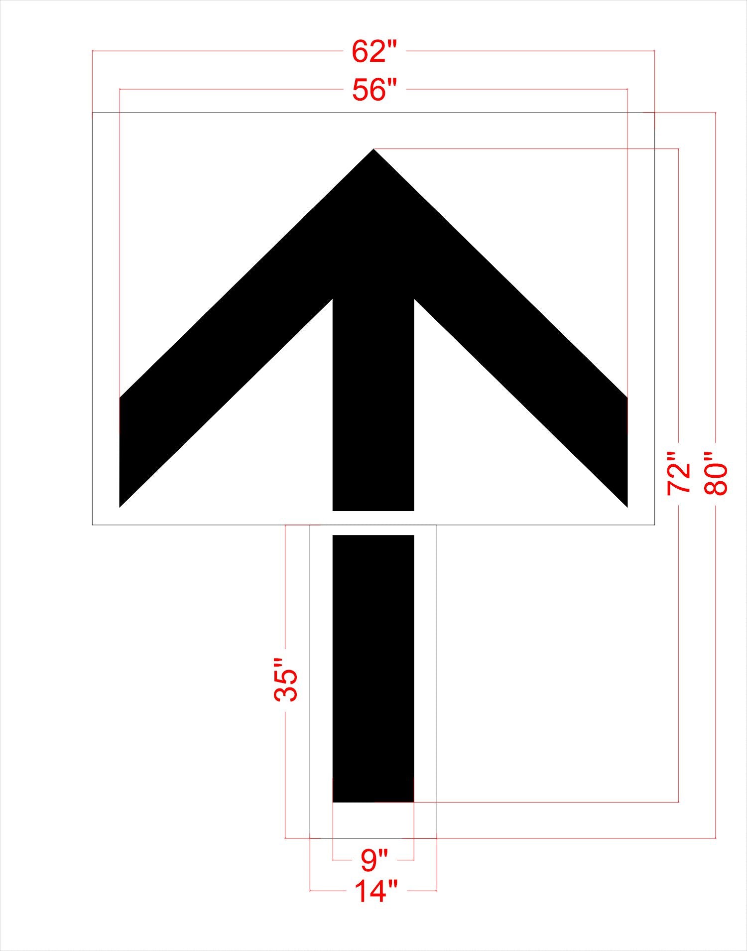 72" Ikea Straight Arrow Stencil - 1-800-Stencil