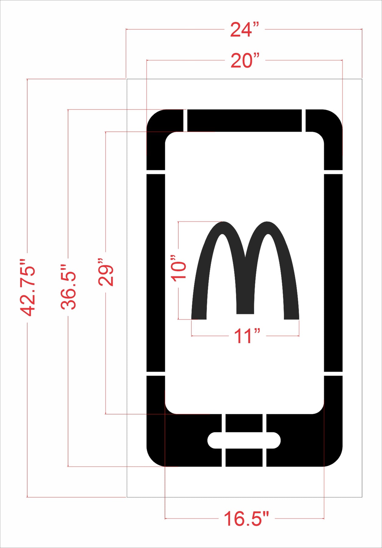 16.5" McDonalds Mobile Order Stencil - 1-800-Stencil