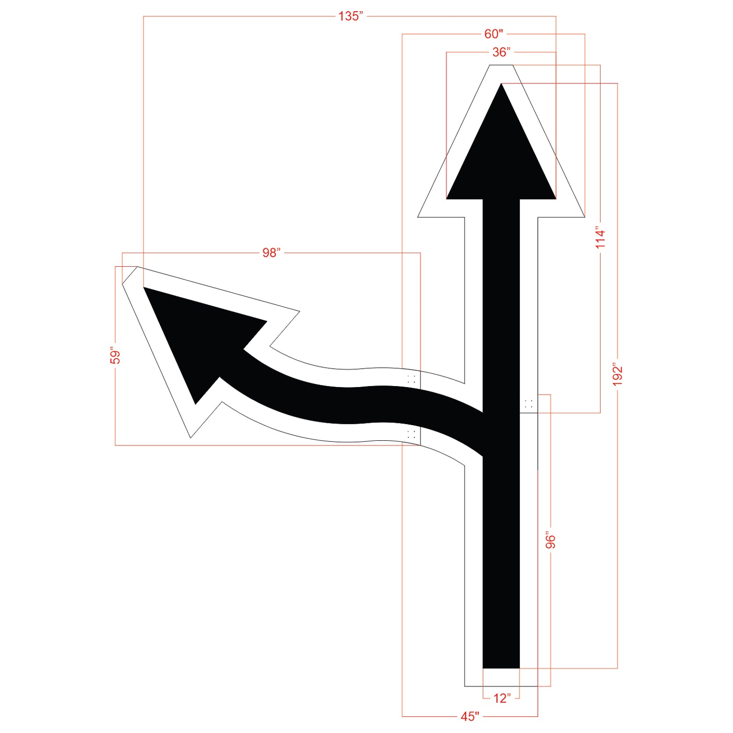 192" McDonalds Double Drive Thru Arrow Stencil - 1-800-Stencil