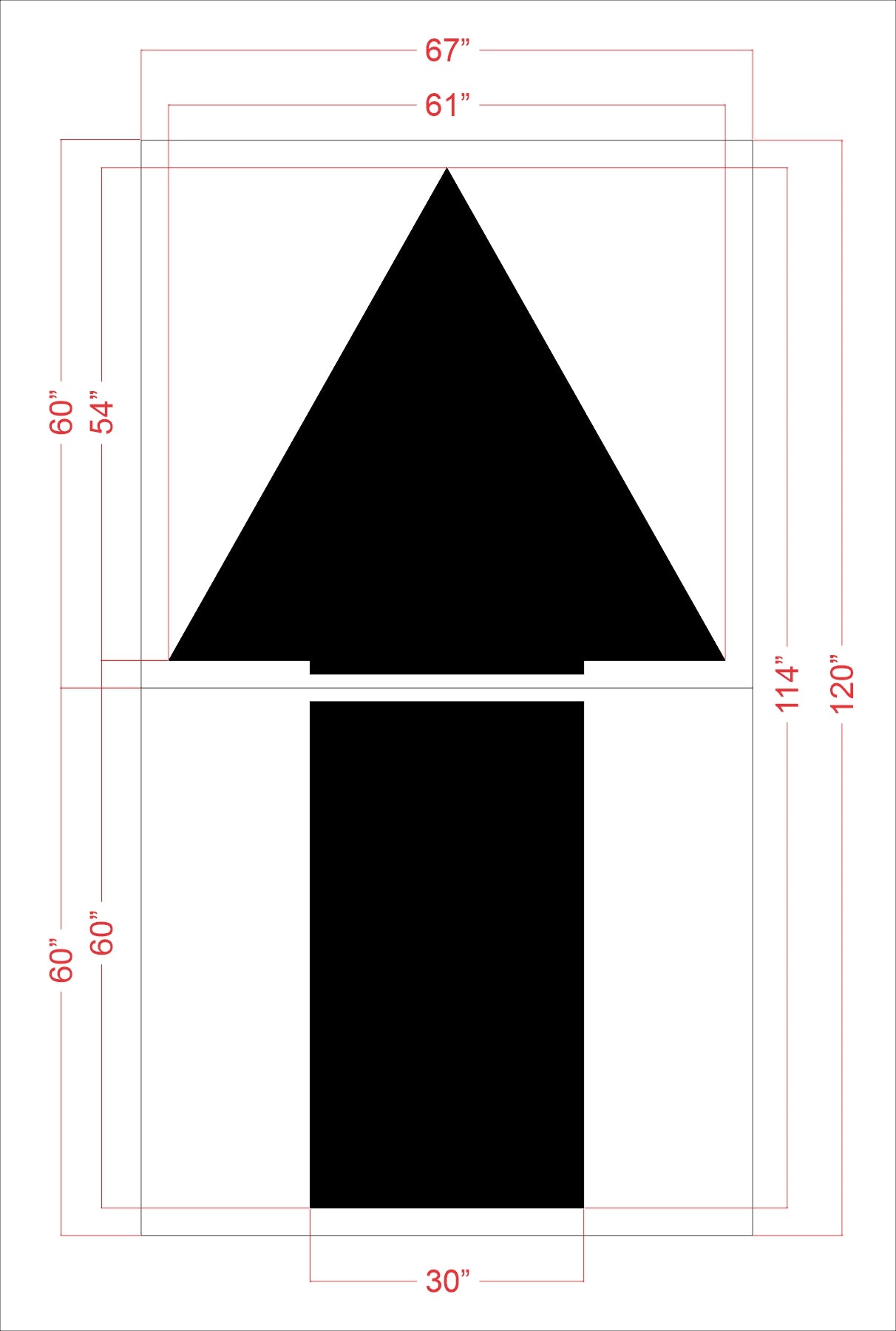 114" Panera Bread Straight Arrow Stencil