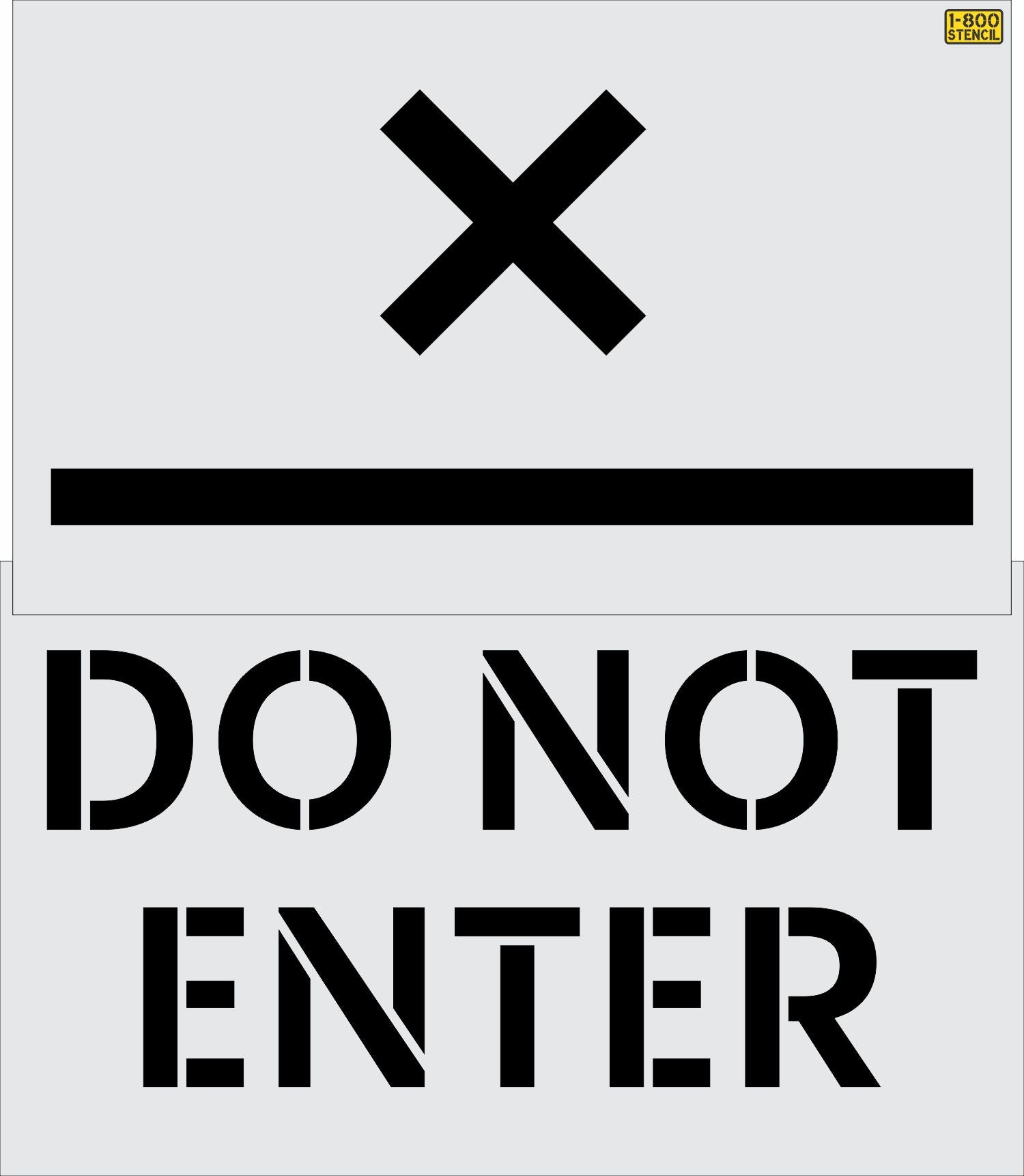14" Starbucks DO NOT ENTER with Line and X Symbol Stencil - 1-800-Stencil