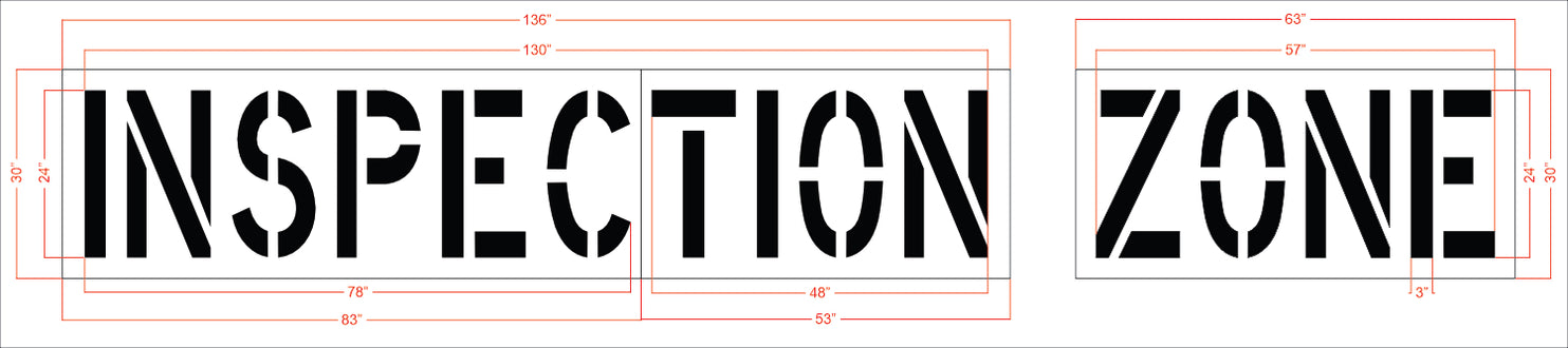 24" Target INSPECTION ZONE Stencil — 1-800-Stencil