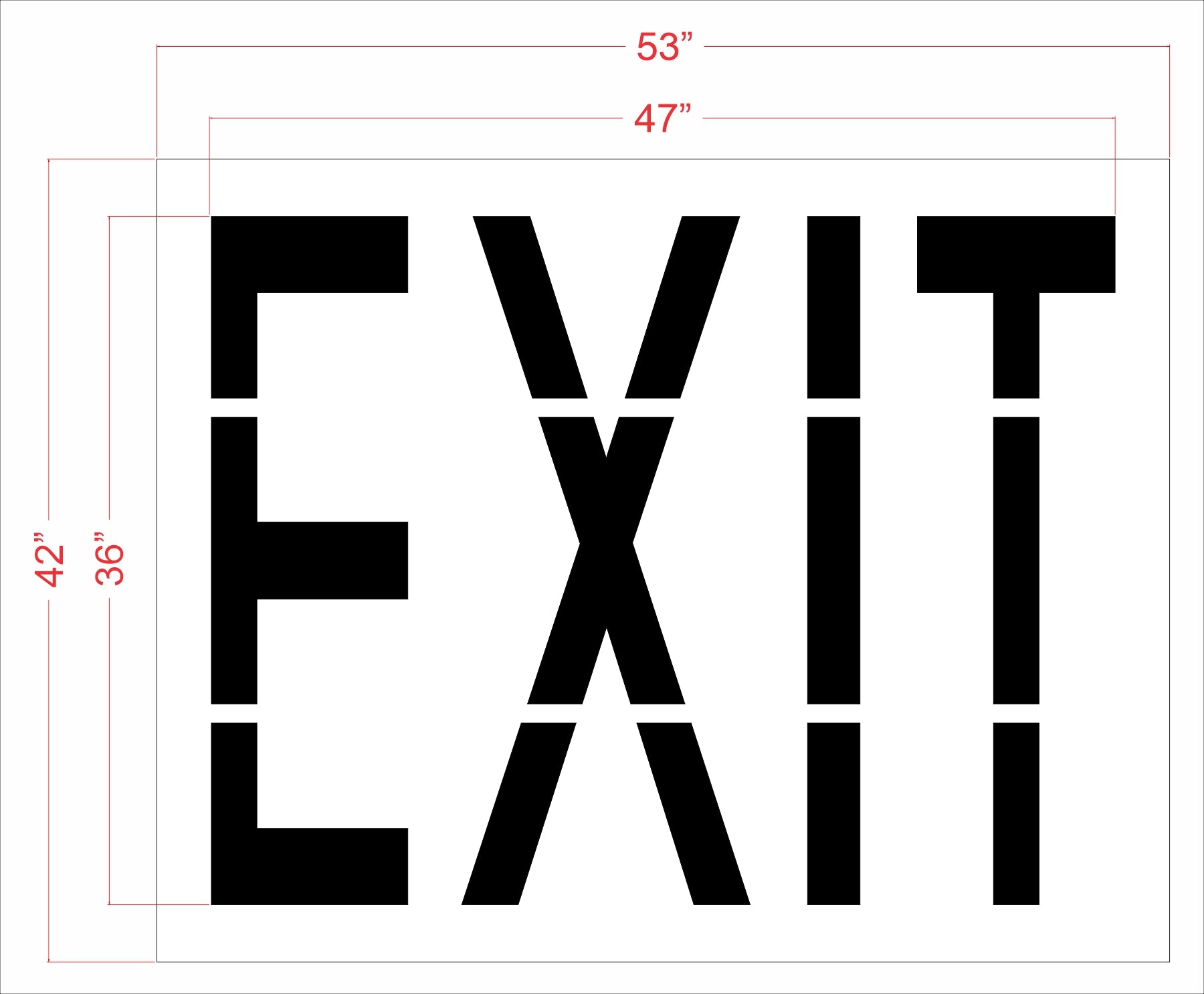 36" Walmart EXIT Stencil - 1-800-Stencil