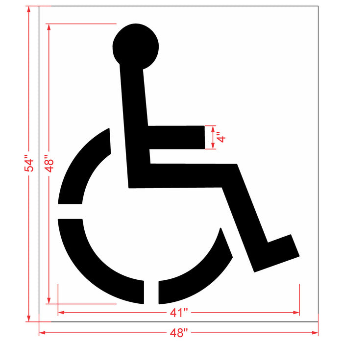 48" Walmart Handicap Symbol Stencil - 1-800-Stencil