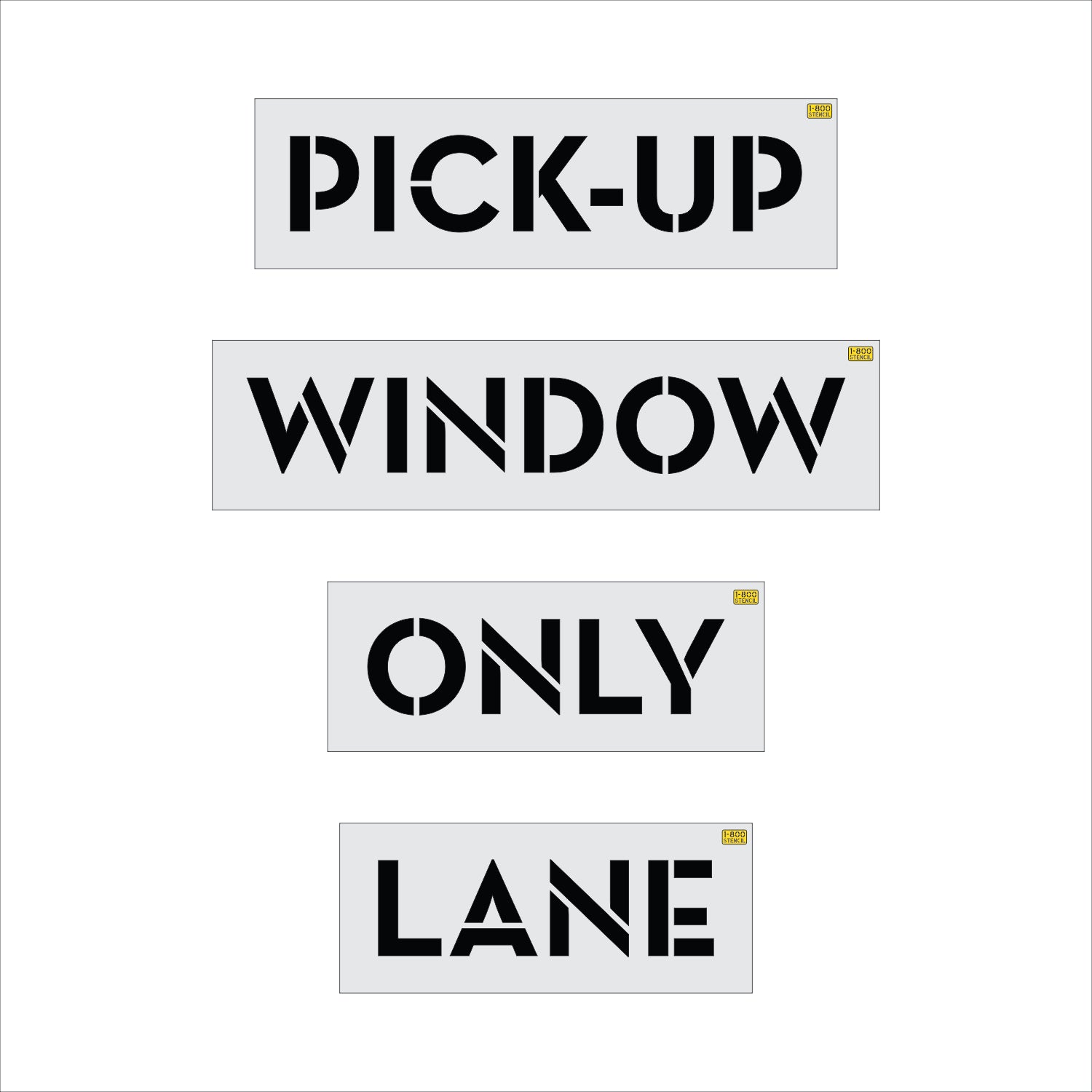 8" Wendy's PICK-UP WINDOW ONLY LANE Stencil - 1-800-Stencil