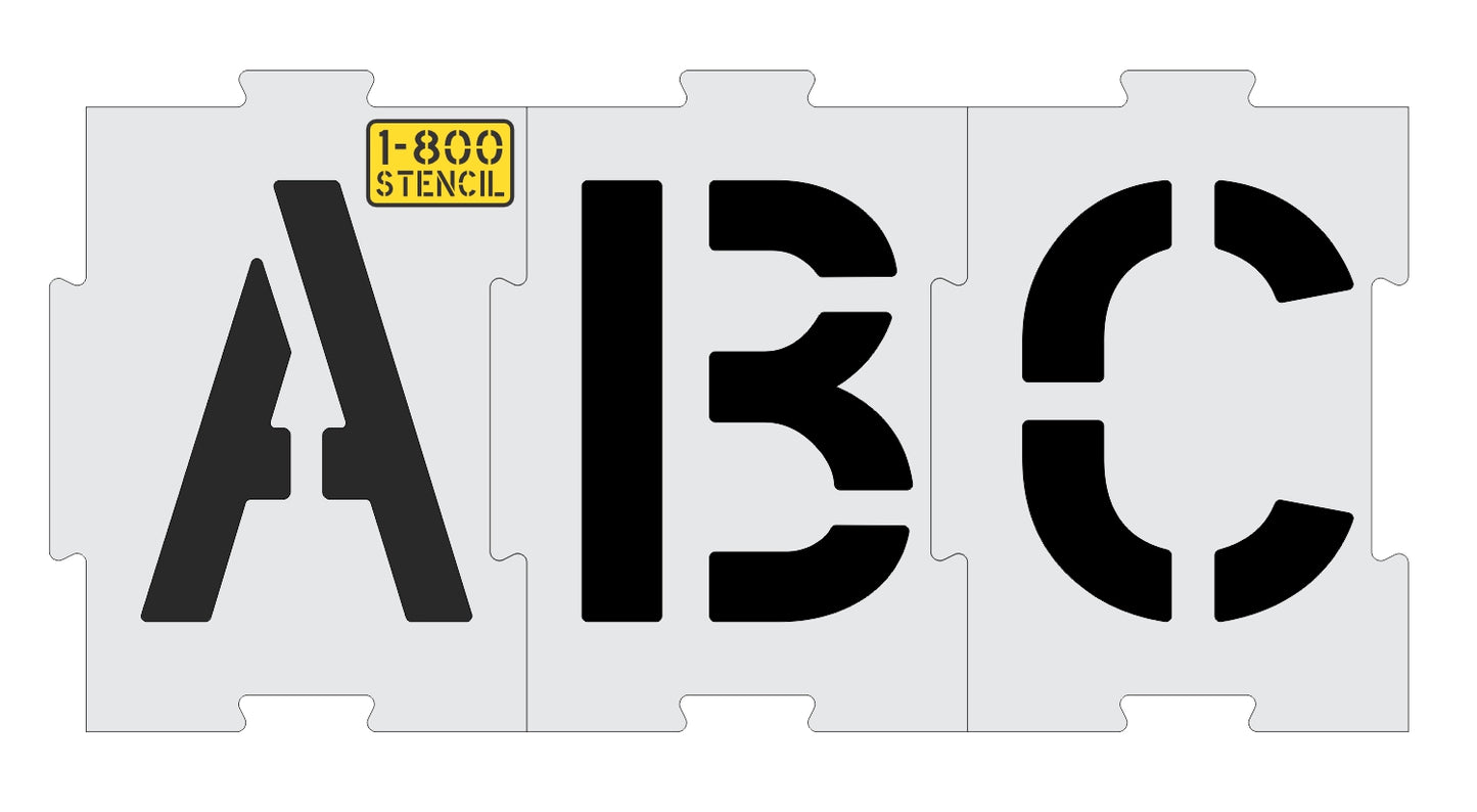 12" Interlocking Alphabet Kit Stencil - 1-800-Stencil