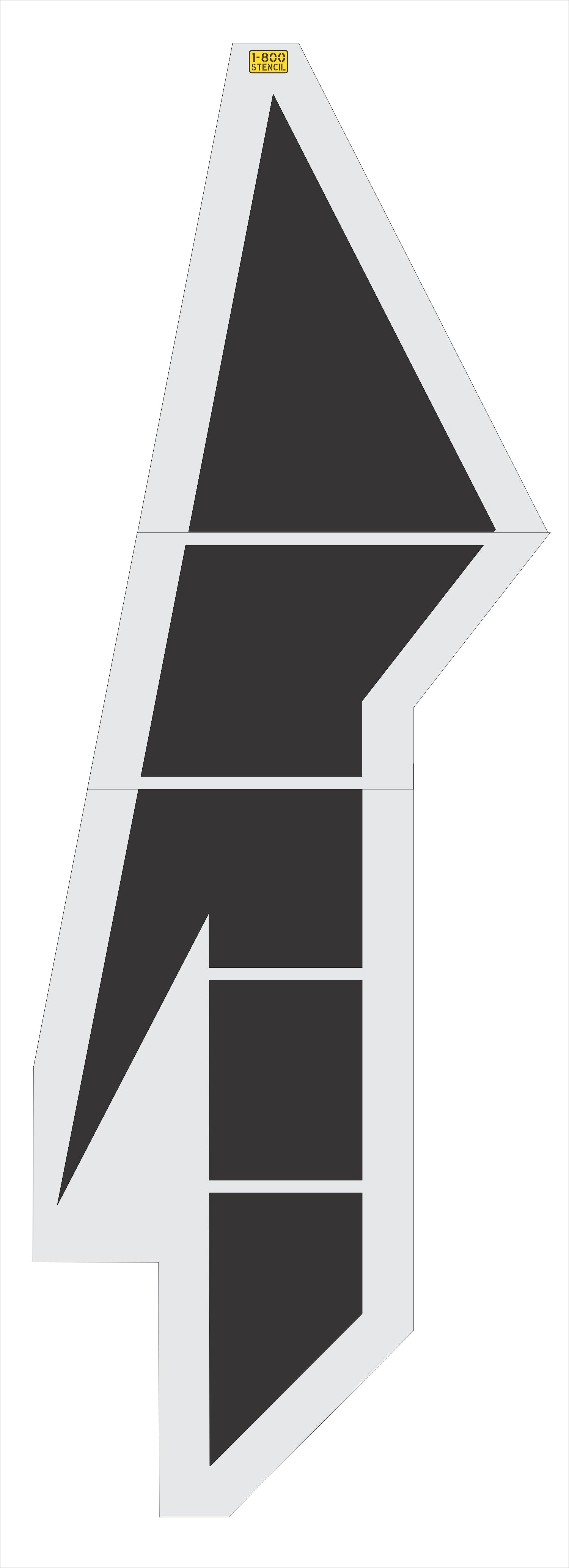 216" MUTCD Lane Drop Stencil - 1-800-Stencil