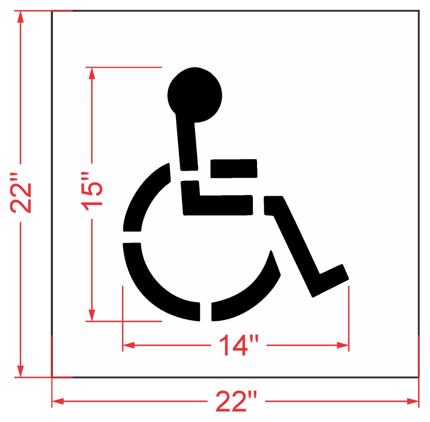 15" Handicap Stencil - 1-800-Stencil